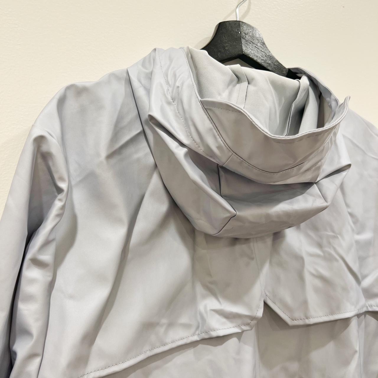 Rains Silver Long Raincoat | Depop
