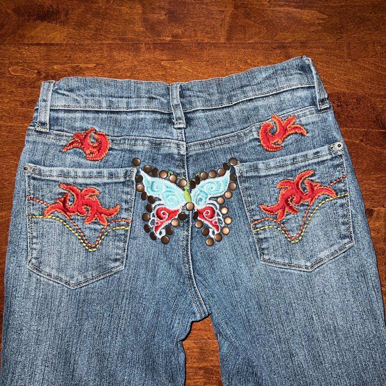 vintage 2000 vanilla star jeans with beautiful... - Depop