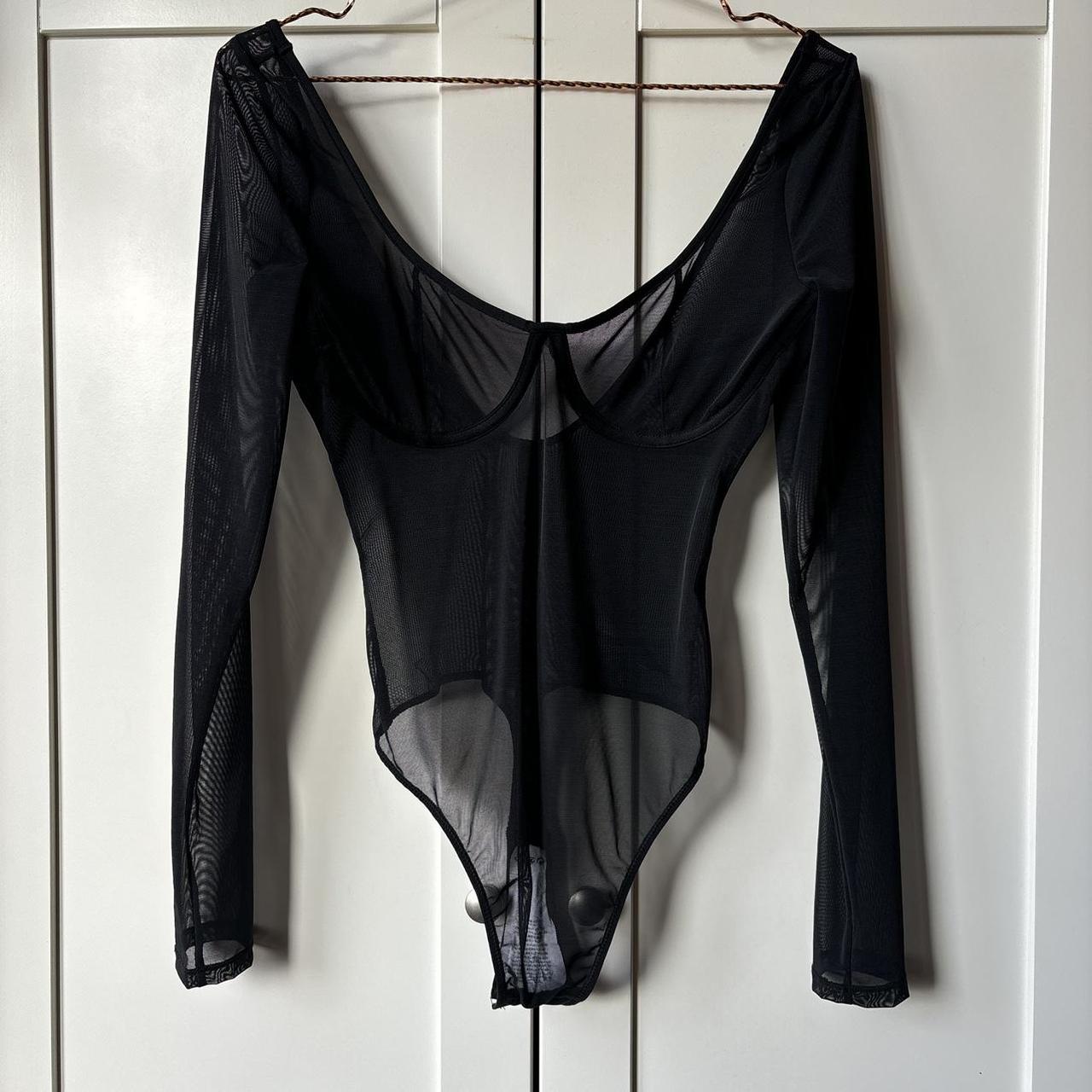 Sheer micro mesh simplistic long sleeved underwired... - Depop