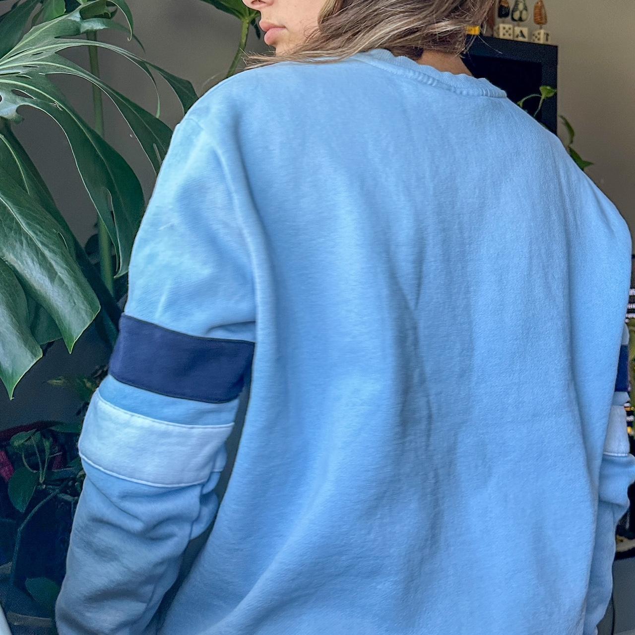 Fila Baby Blue Crewneck Size XL Pit to Pit: 20”... - Depop