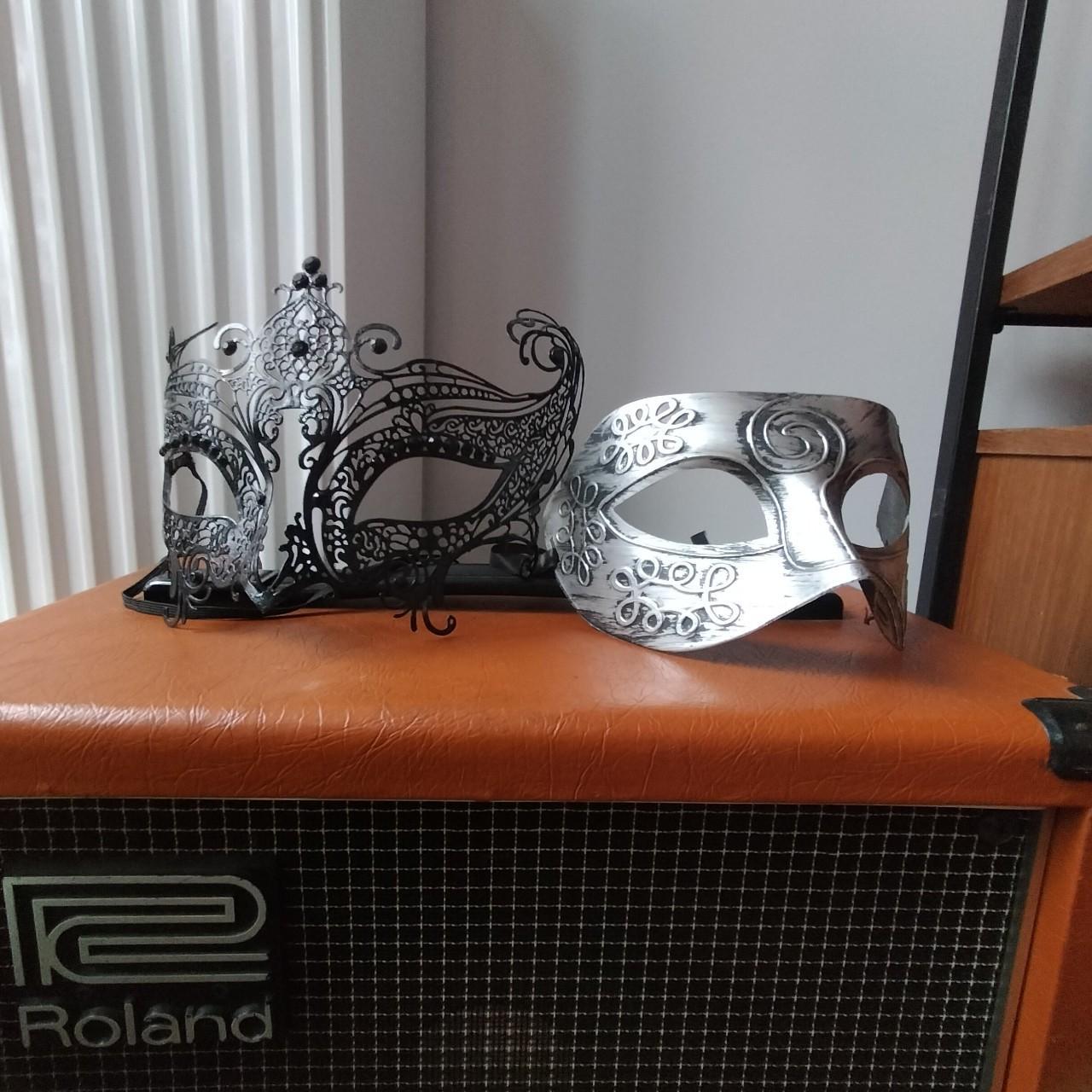 Two unique and beautiful masks. Silver mask has... - Depop