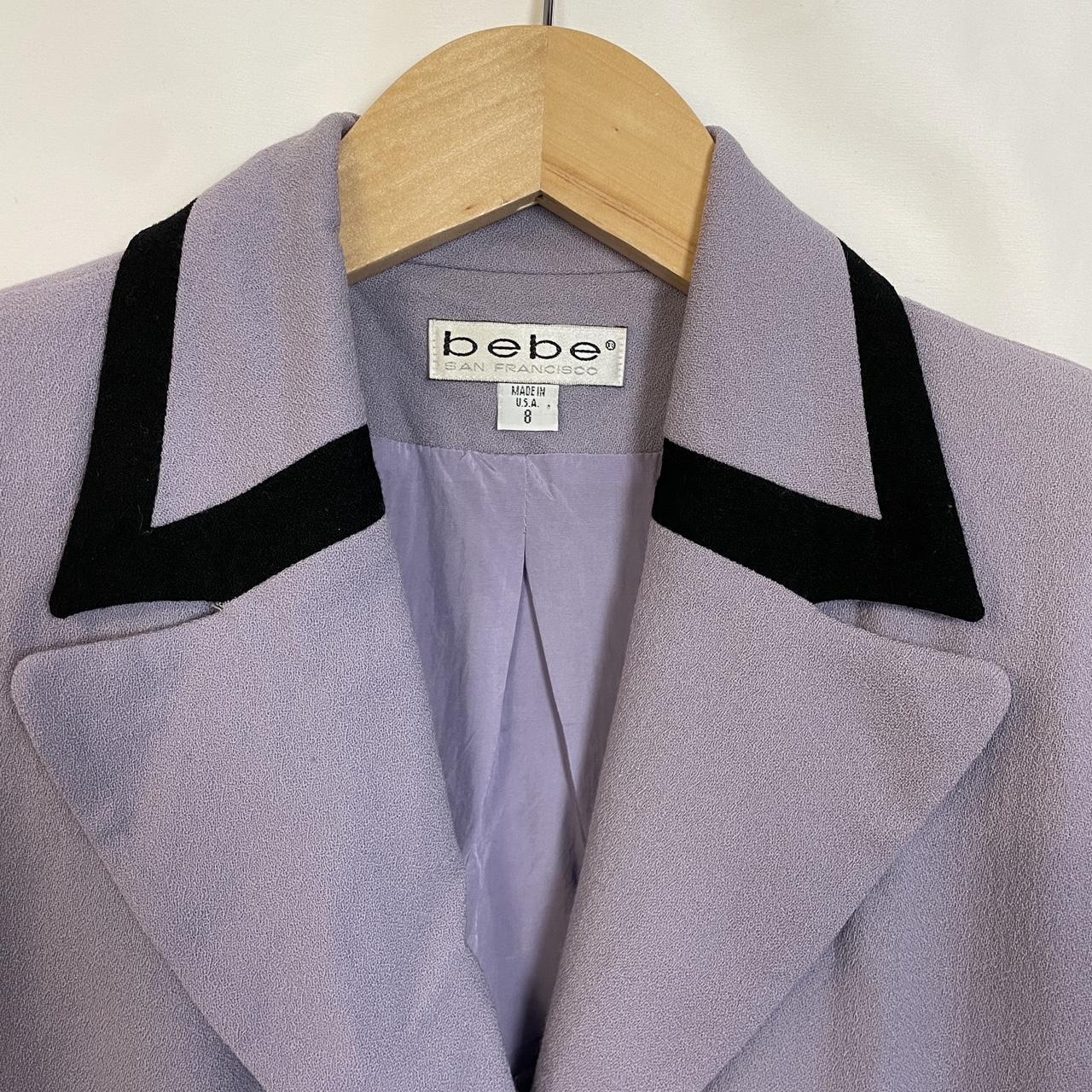 Bebe Women's Purple and Black Tailored-jackets | Depop