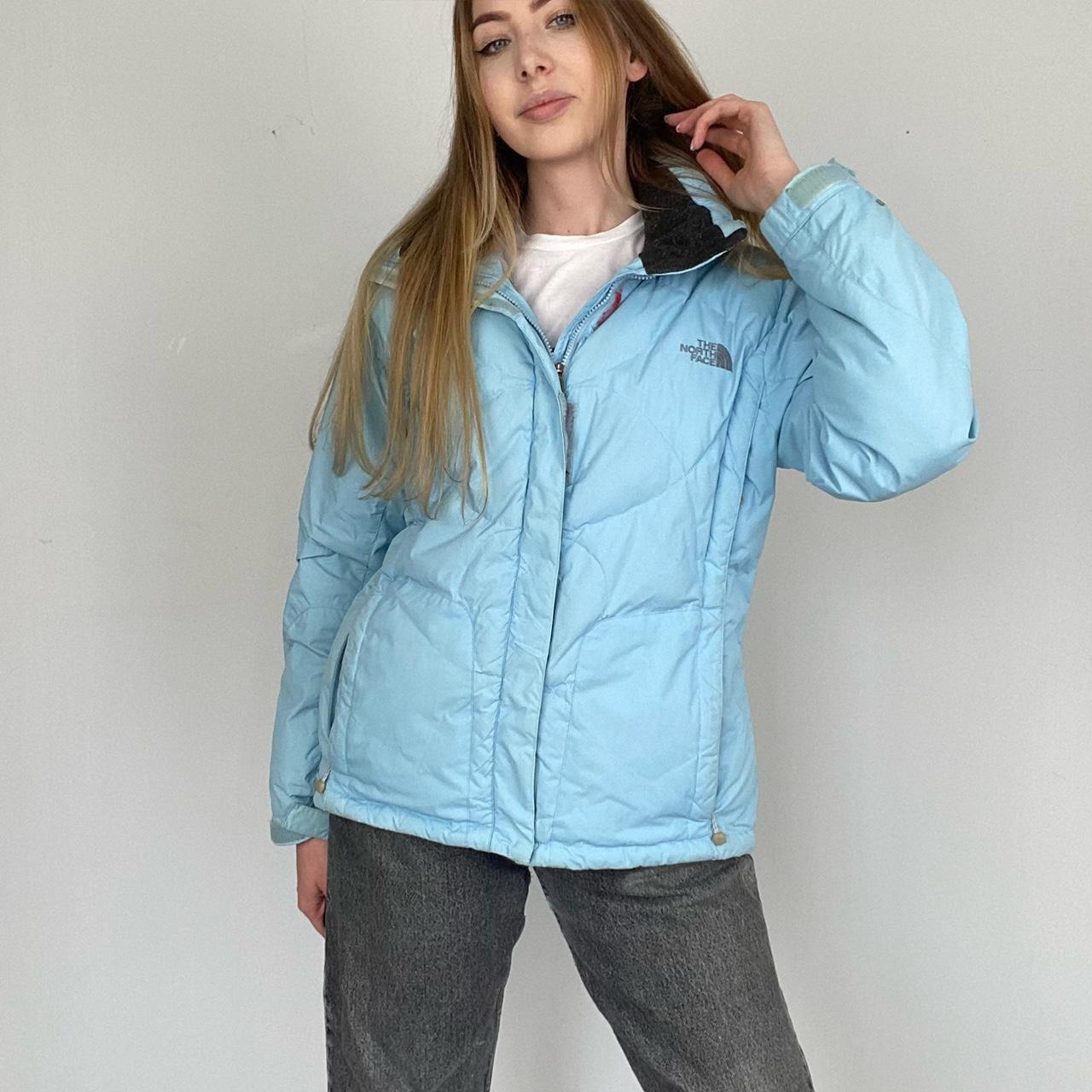 The North Face Puffer Jacket Light Blue Large. The... - Depop