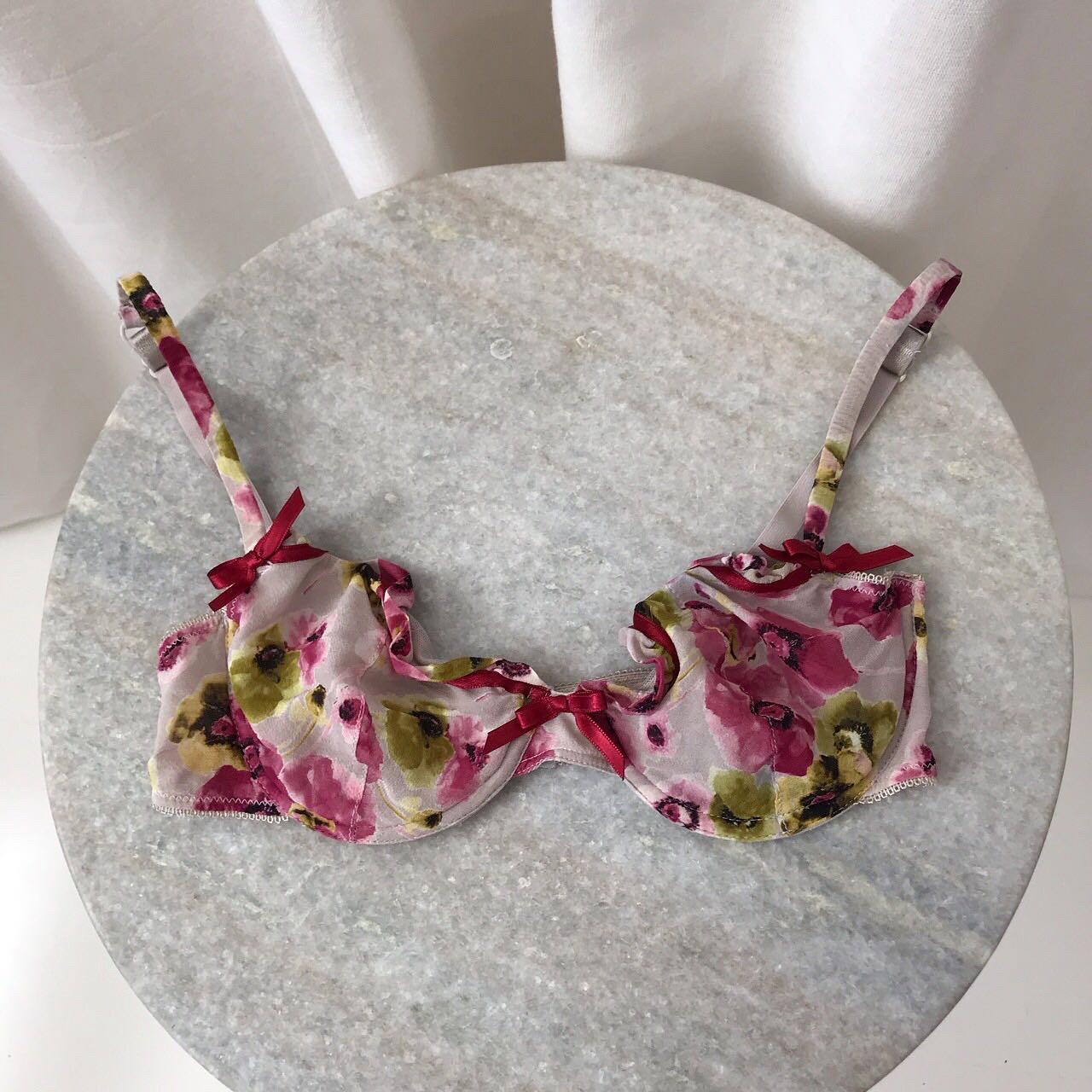 Floral mesh bra from Italy Dreamy sheer mesh soft... - Depop