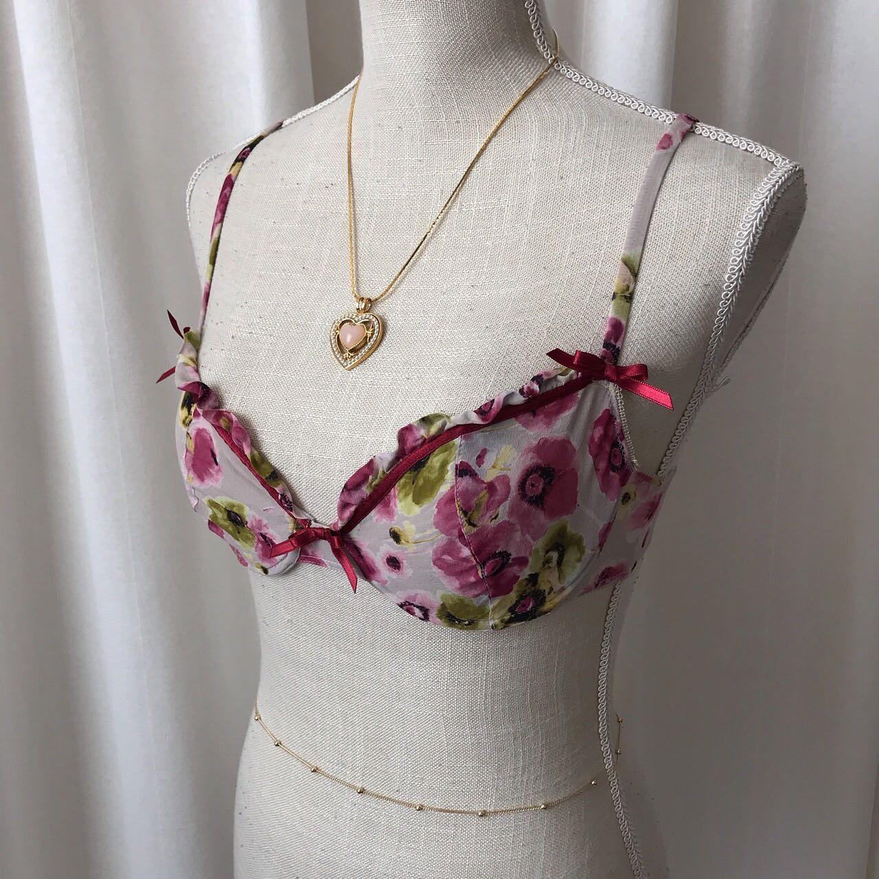 Floral mesh bra from Italy Dreamy sheer mesh soft... - Depop