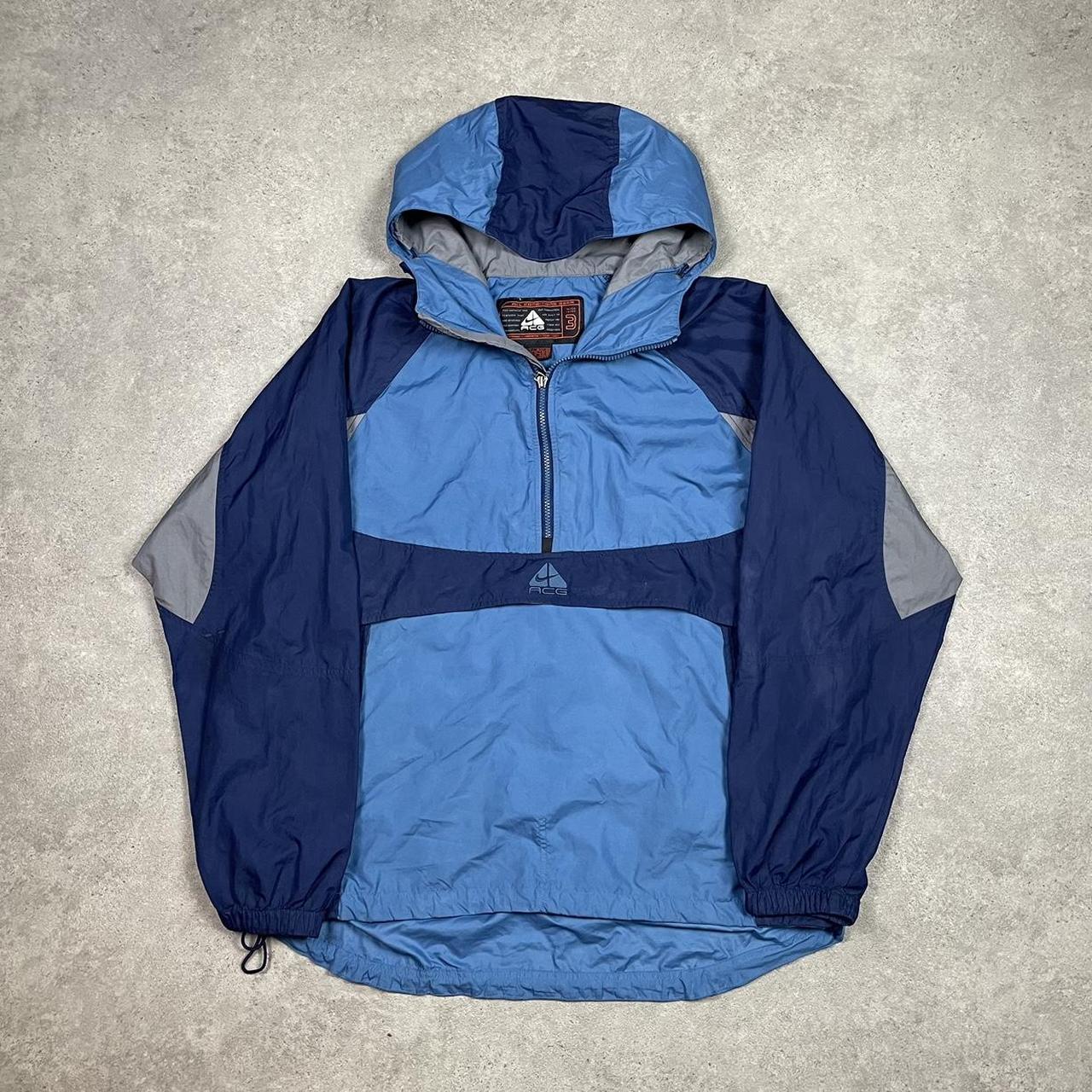 VINTAGE NIKE ACG 1/4 ZIP JACKET: blue + navy... | Depop