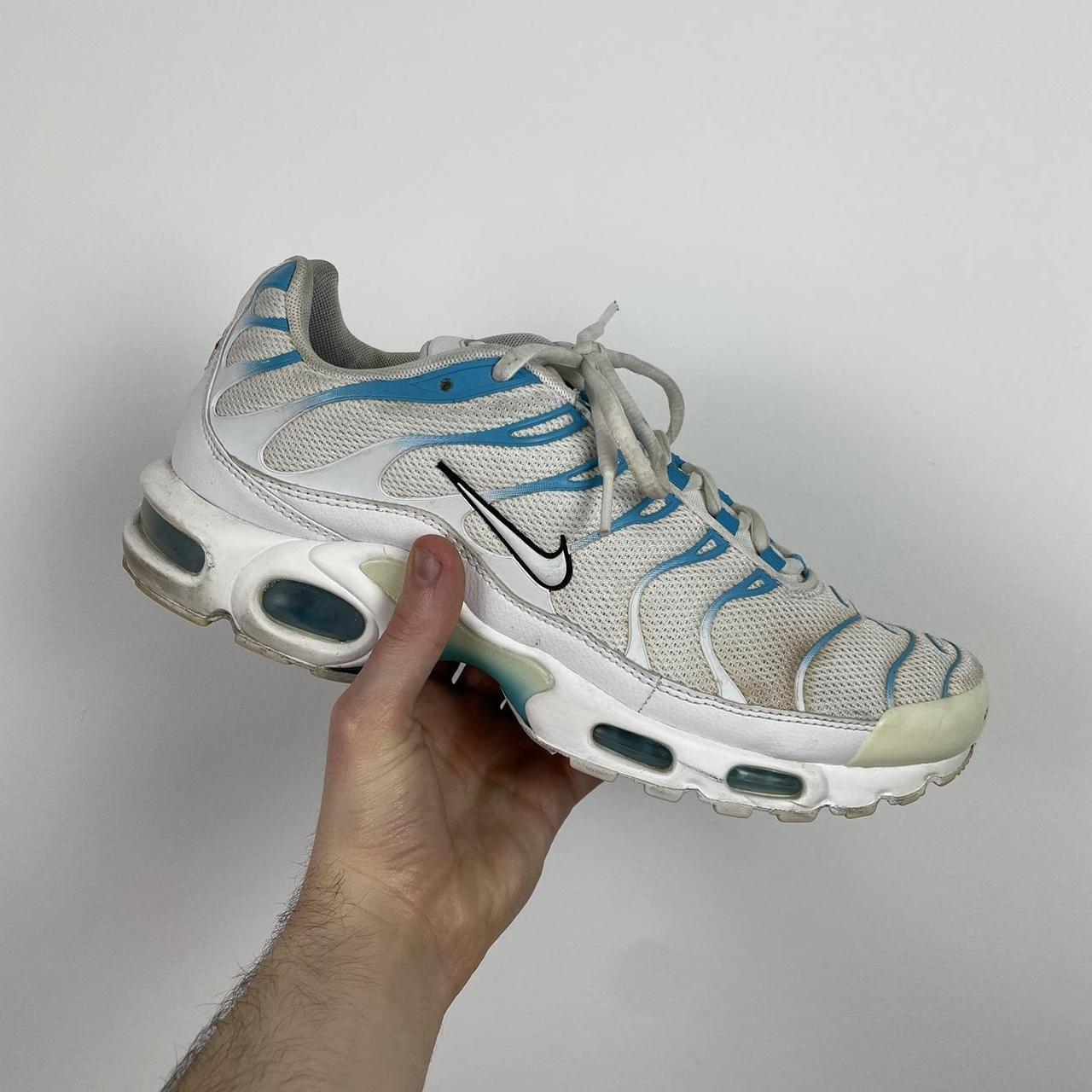 NIKE AIR MAX TN: white + blue colourway, box... | Depop
