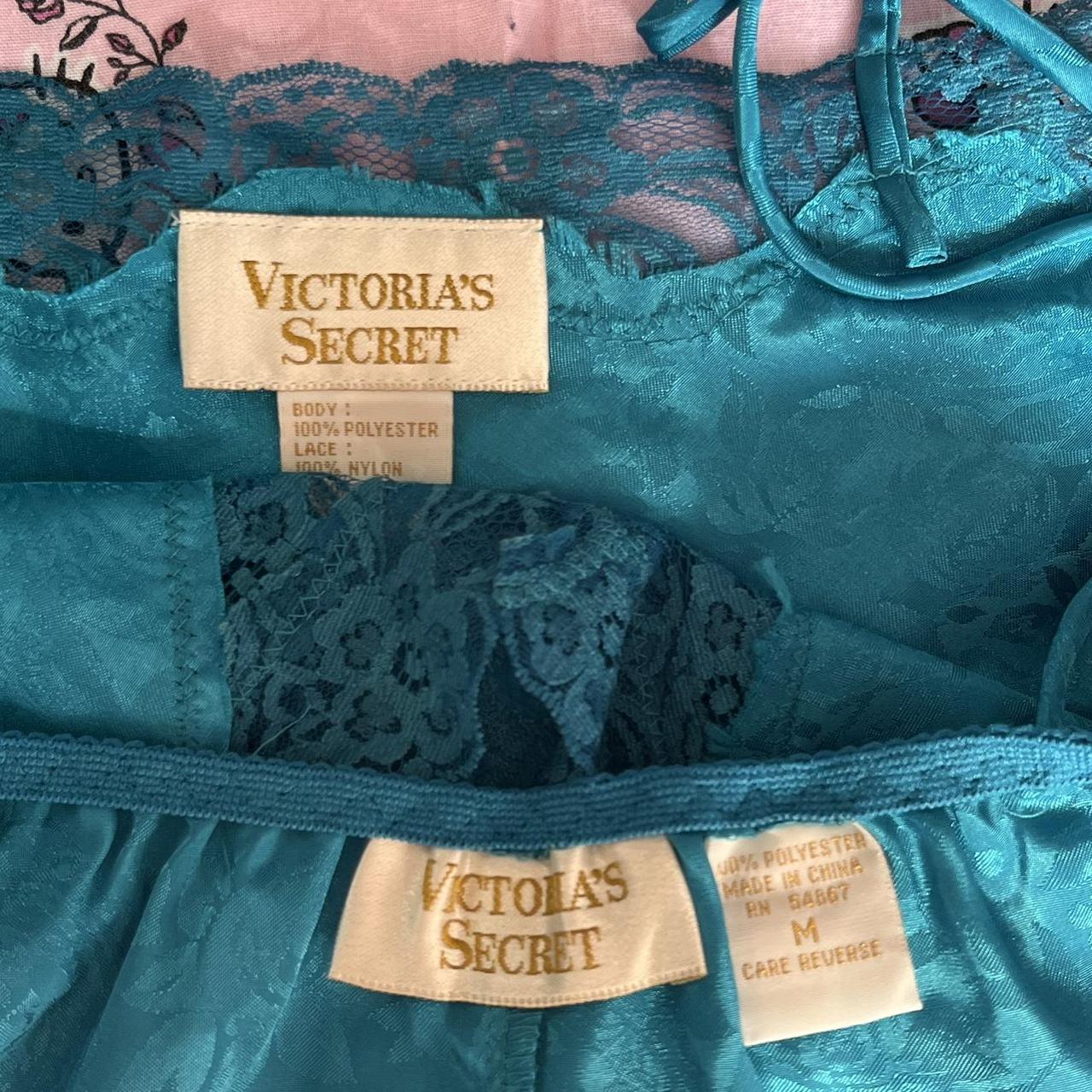VICTORIA SECRET GOLD LABELLED BLUE LINGERIE SET... - Depop