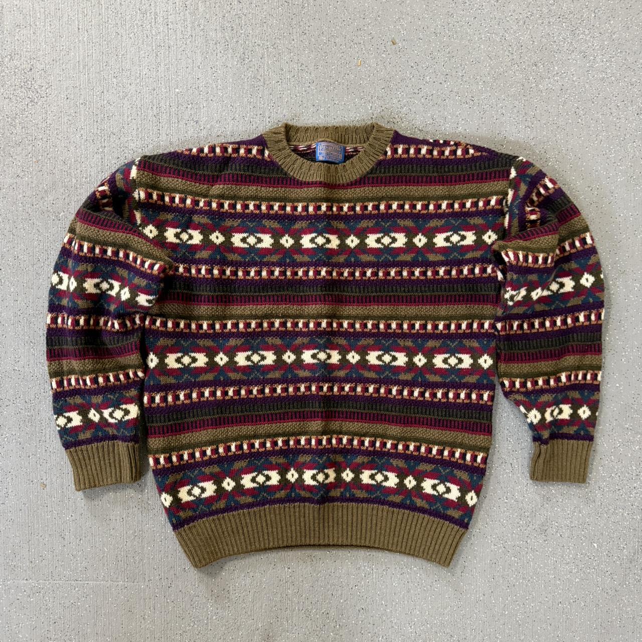vintage 90’s Pendleton 100% wool knit sweater Size:... - Depop
