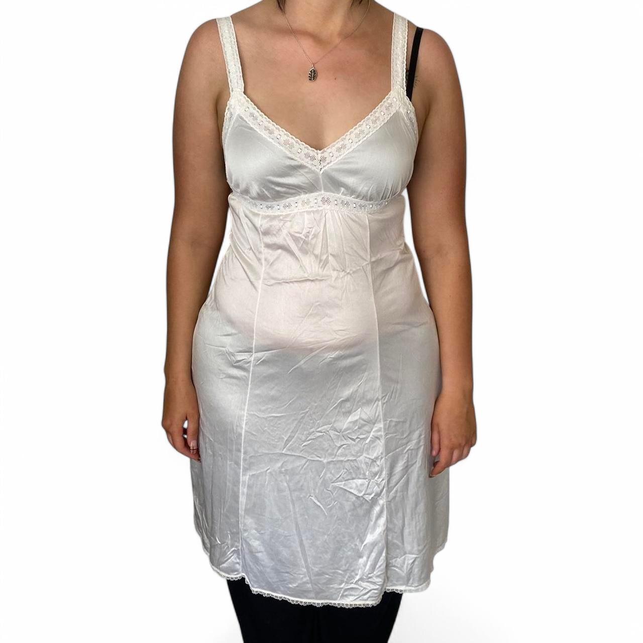 Vintage sheer white slip style dress *pm before... | Depop