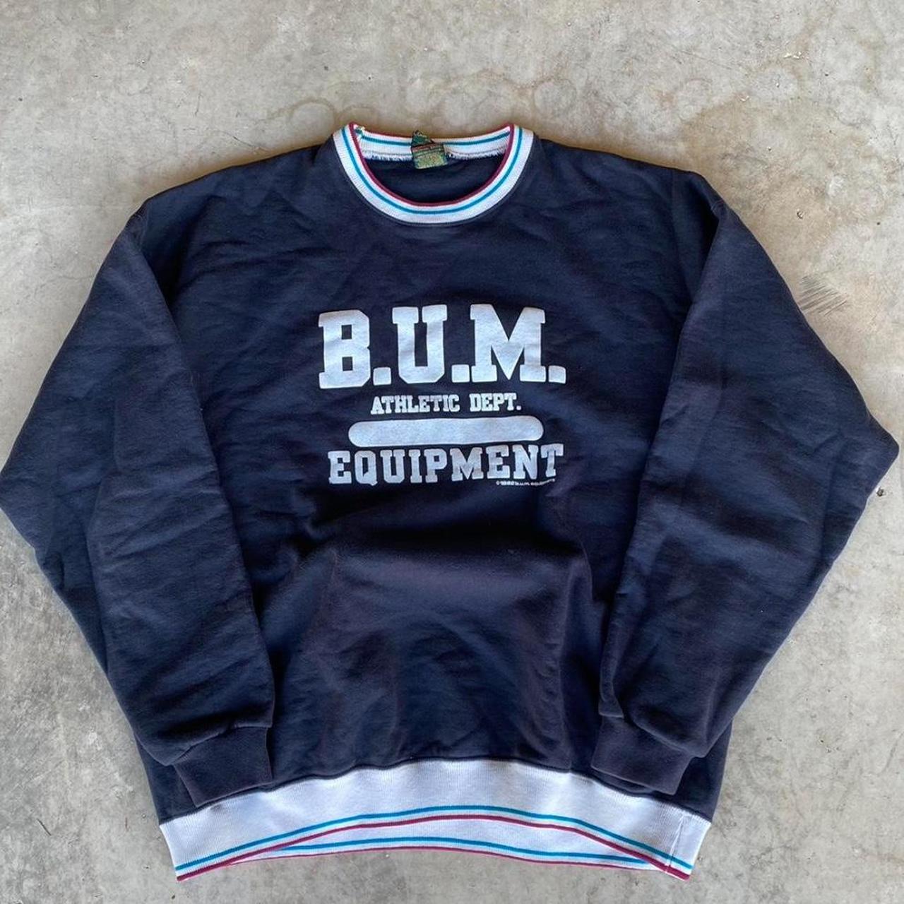 90’s Bum Equipment thick crewneck puff print #bum... - Depop