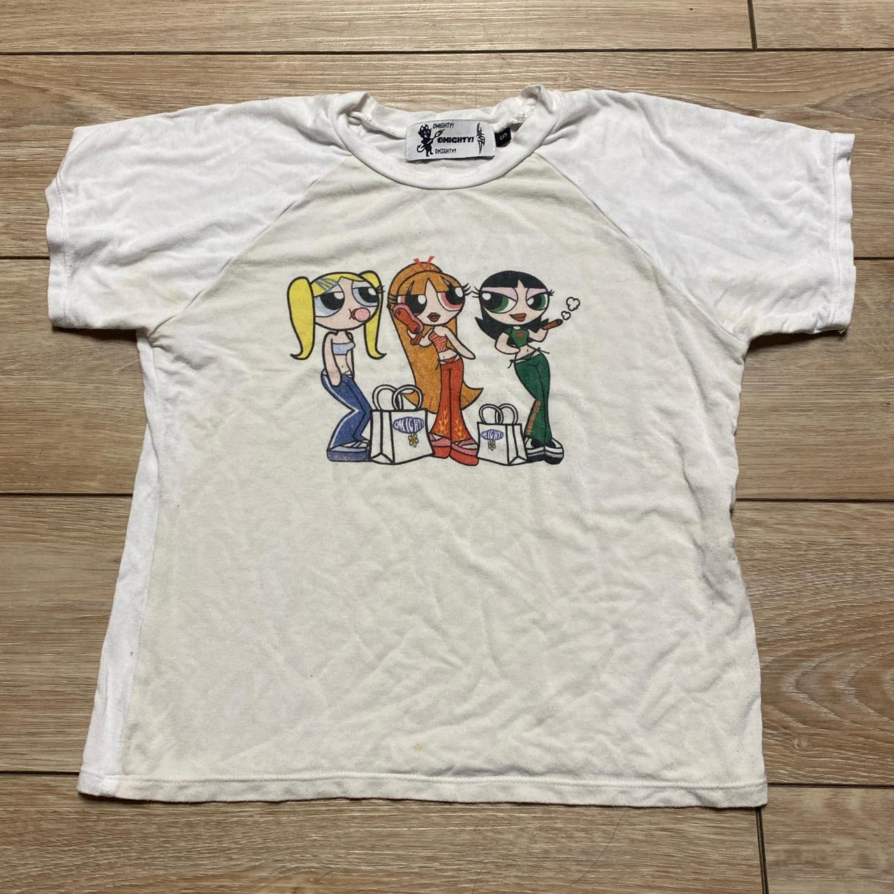 Oh mighty white (rated R) Powerpuff Girls baby tee.... - Depop