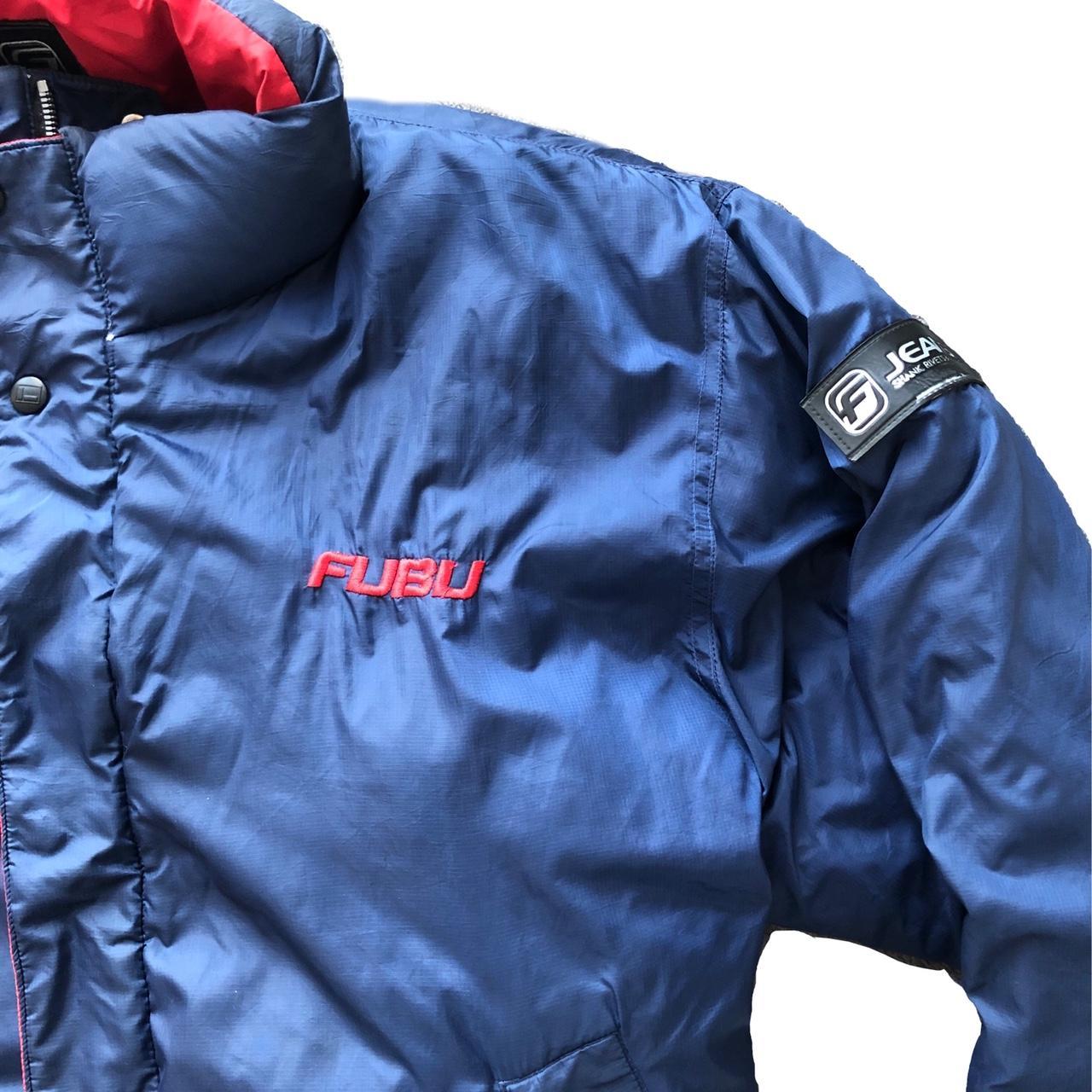 FUBU Men's Blue and Red Coat | Depop