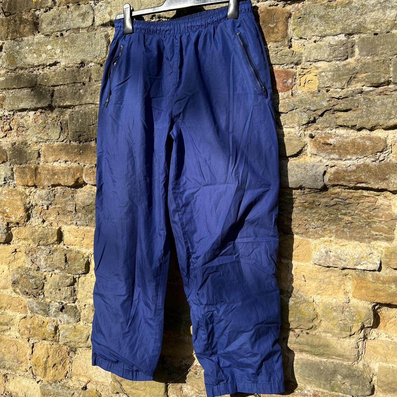 Retro blue Trackies Tracksuit bottoms Labelled... - Depop