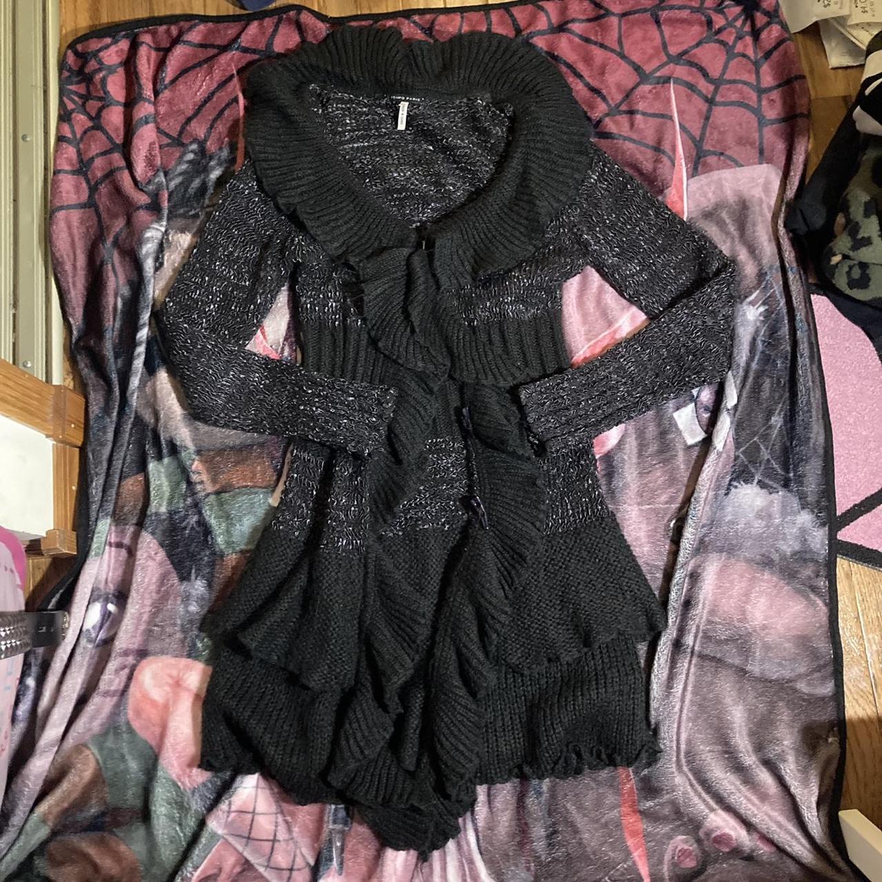 DETAILS: Goth witchy cardigan SIZE AND FIT: Fits... - Depop