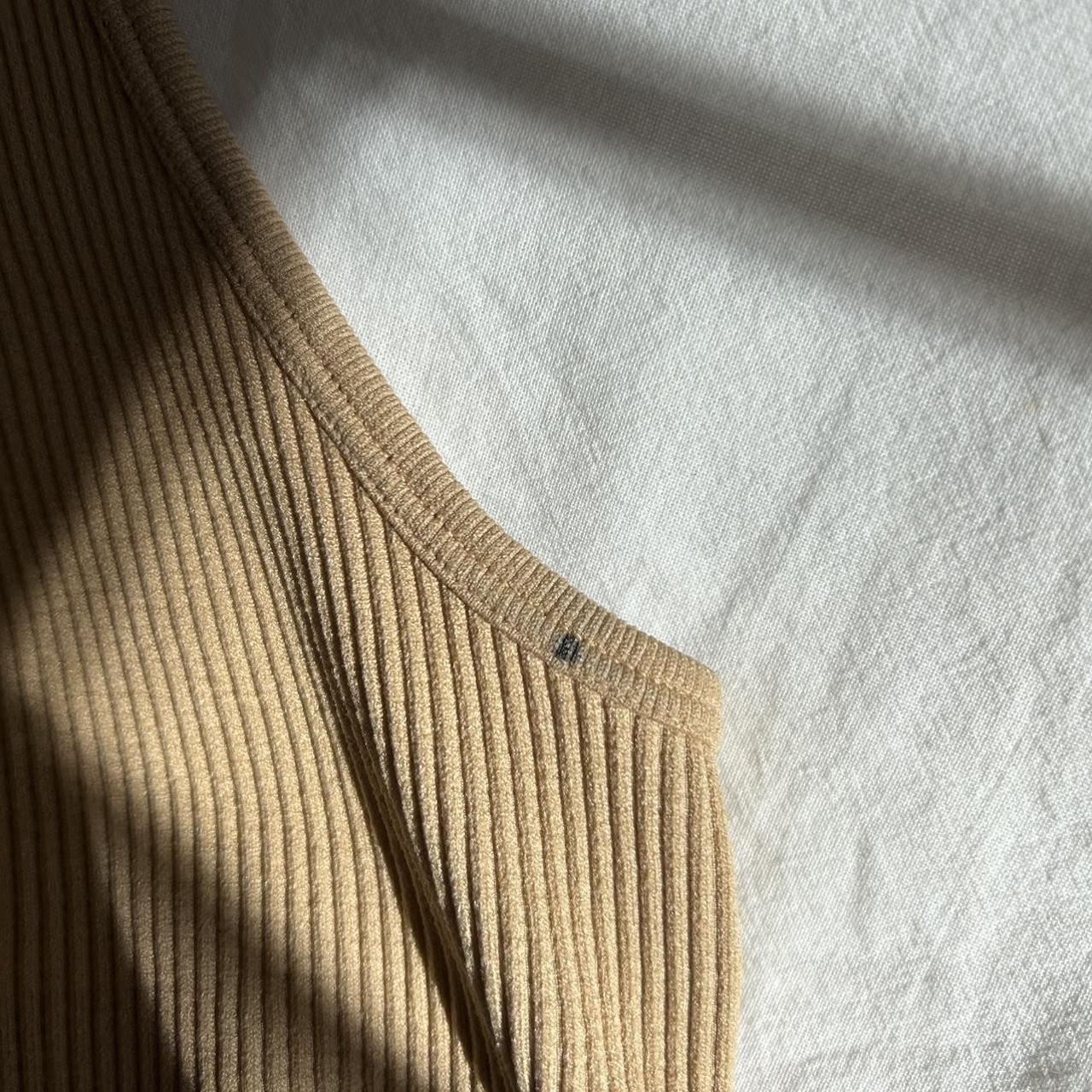 cute tan Zara top, perfect for fall and layering!... - Depop