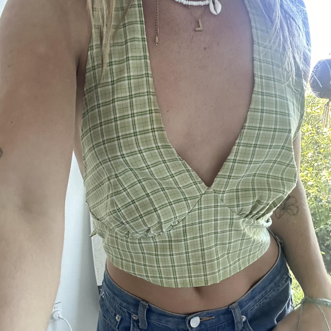 Halter plade top tie up back , brought from a boutique - Depop