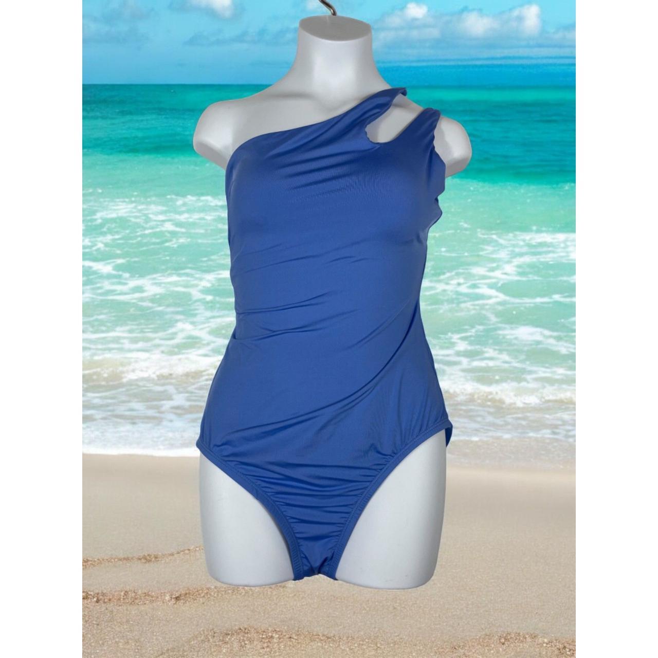 Becca Womens One Shoulder Cutout Swimsuit Medium... - Depop