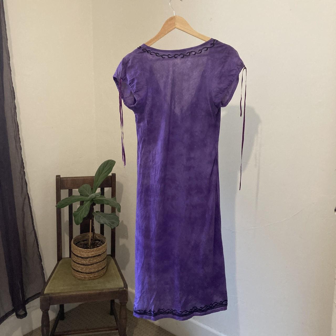 Whimsigoth purple peace angel dress Black embroidery... - Depop
