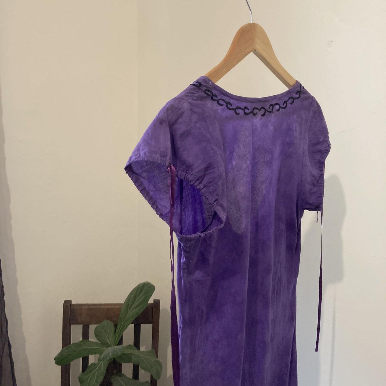Whimsigoth purple peace angel dress Black embroidery... - Depop