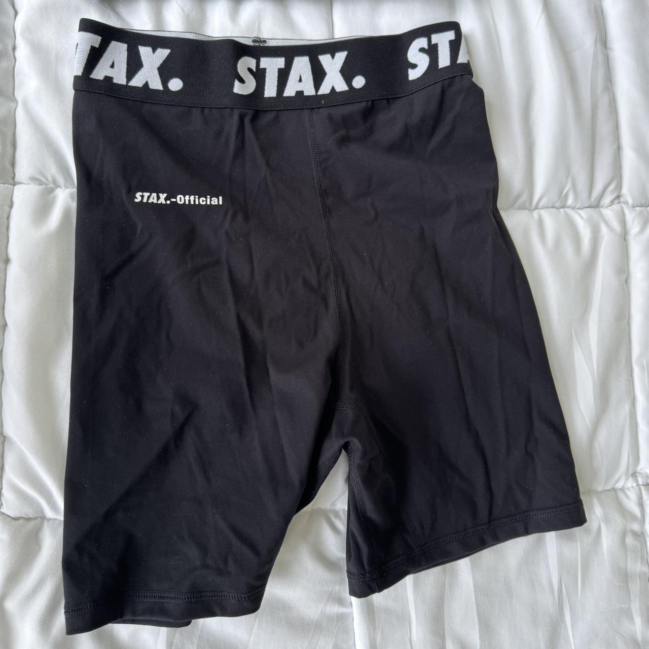 STAX matching gym set, black shorts and top. Only... - Depop