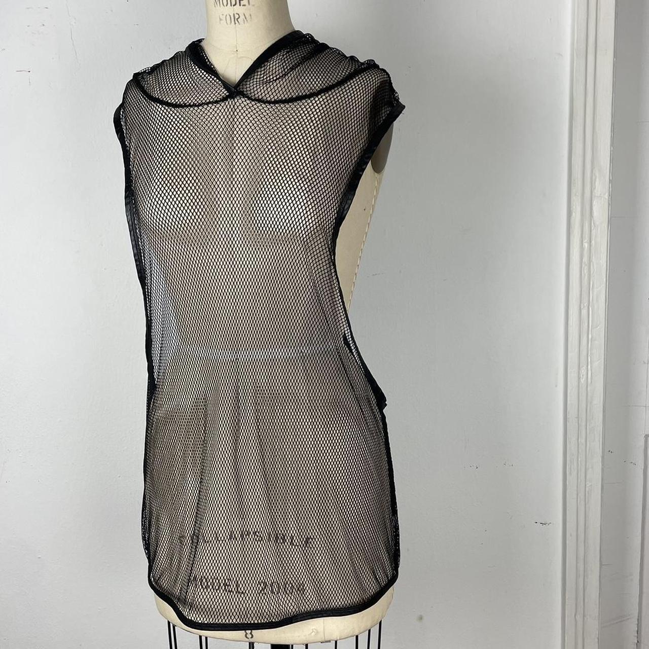 mesh rave wonderland top transparent see through... - Depop