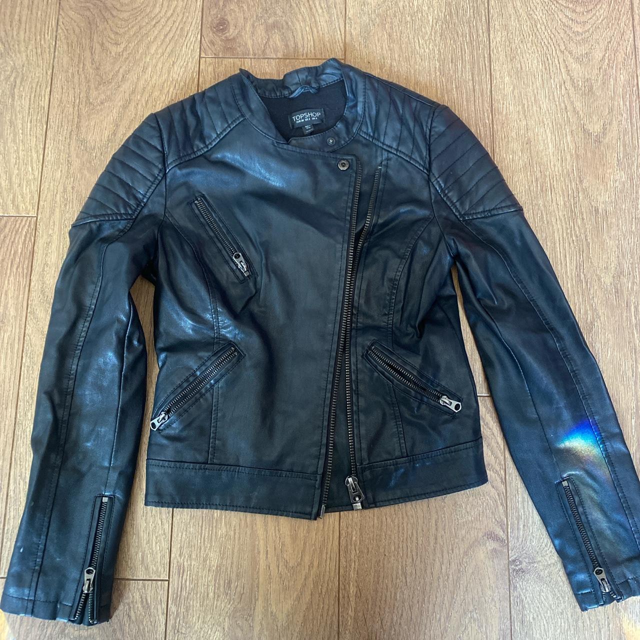 TOPSHOP leather jacket UK size 6 Good condition... - Depop