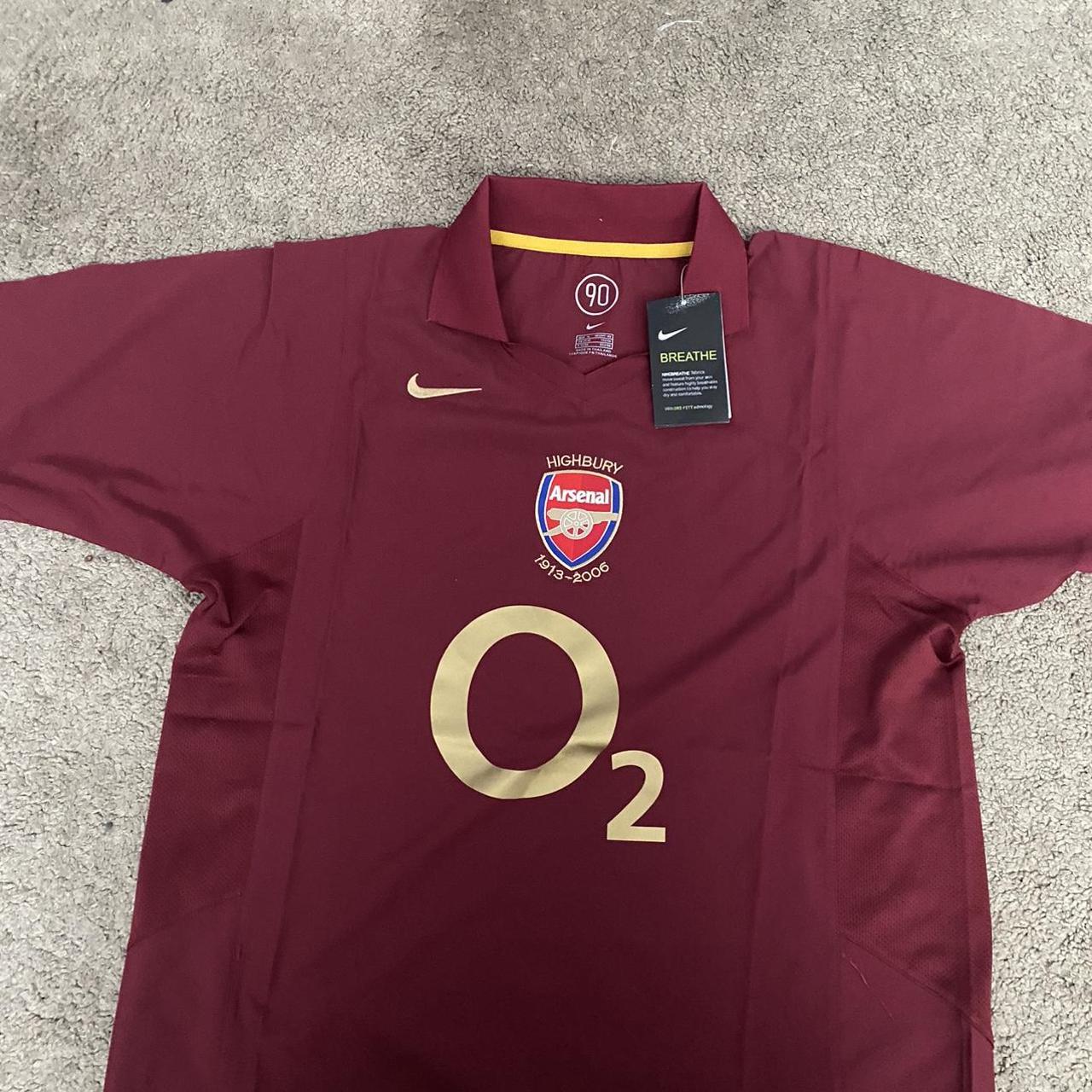 Arsenal O2 retro Soccer Jersey shipping Takes 2-3... - Depop