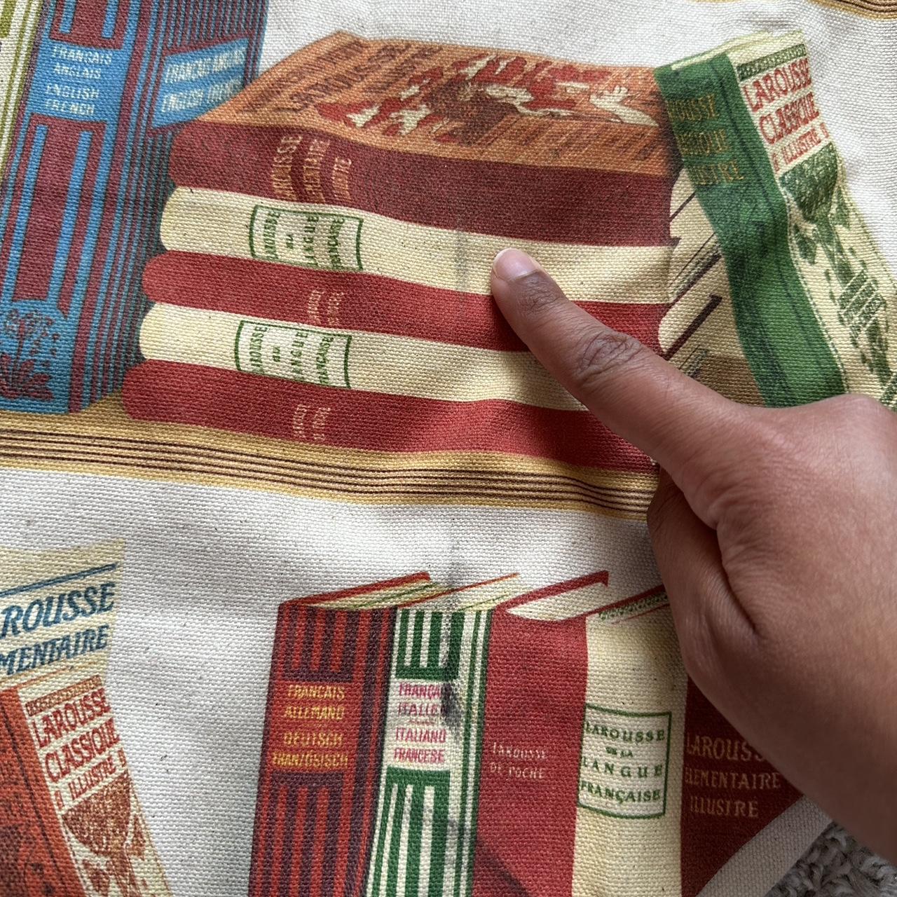 Cavallini & Co Canvas tote bag with books on it!... - Depop