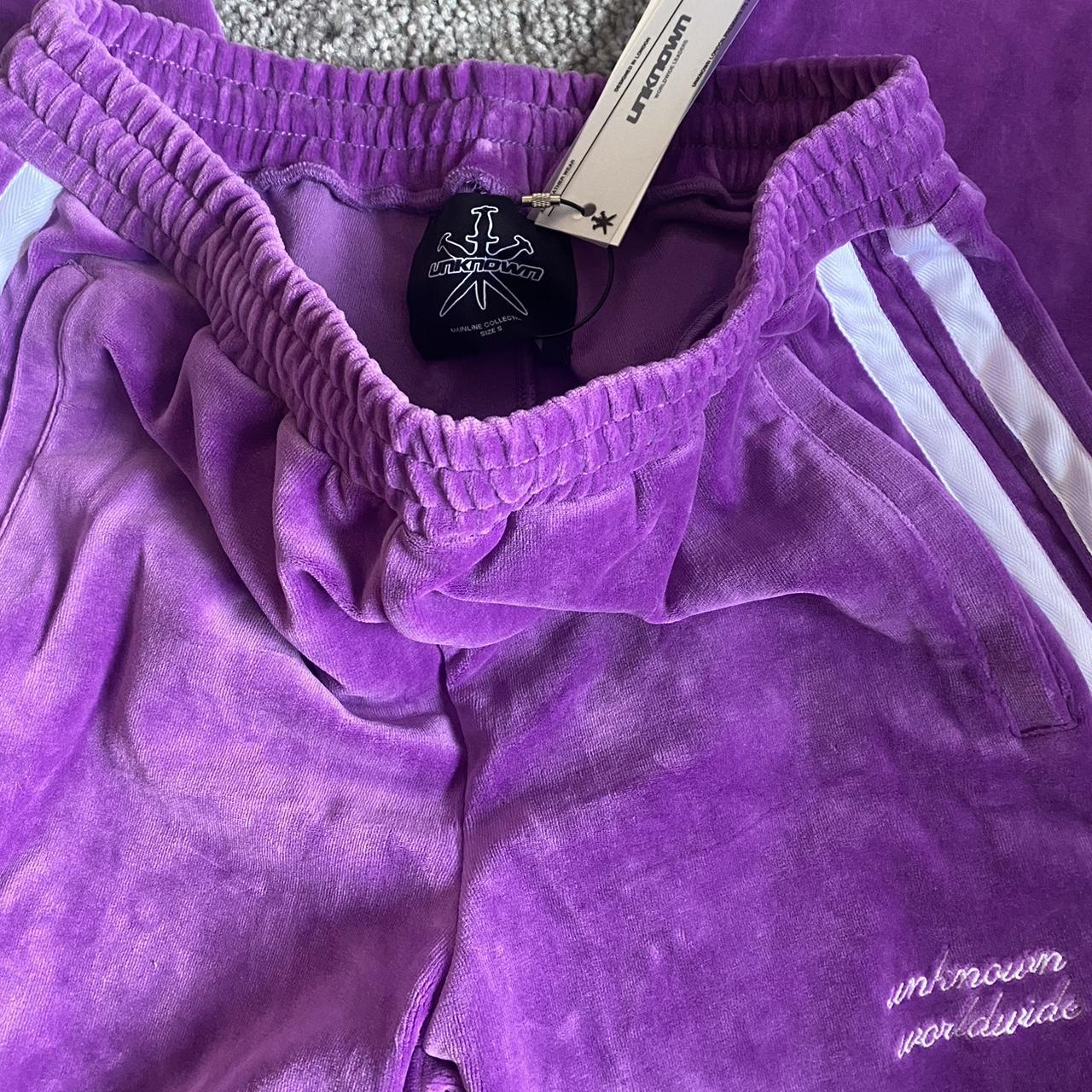 Unknown London purple velour track pants Brand new... | Depop