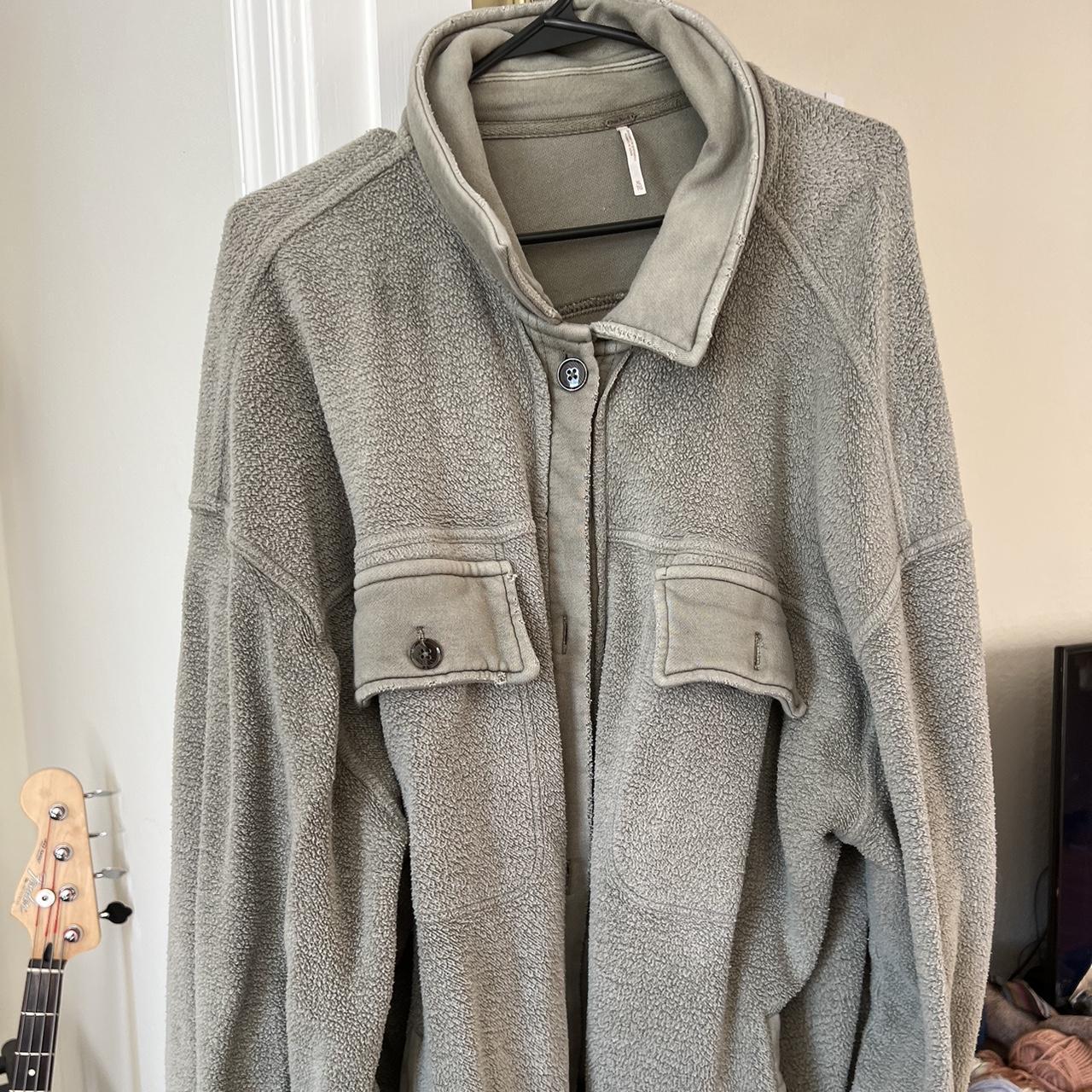 Free People Ruby Jacket in dirty olive. Worn a... - Depop