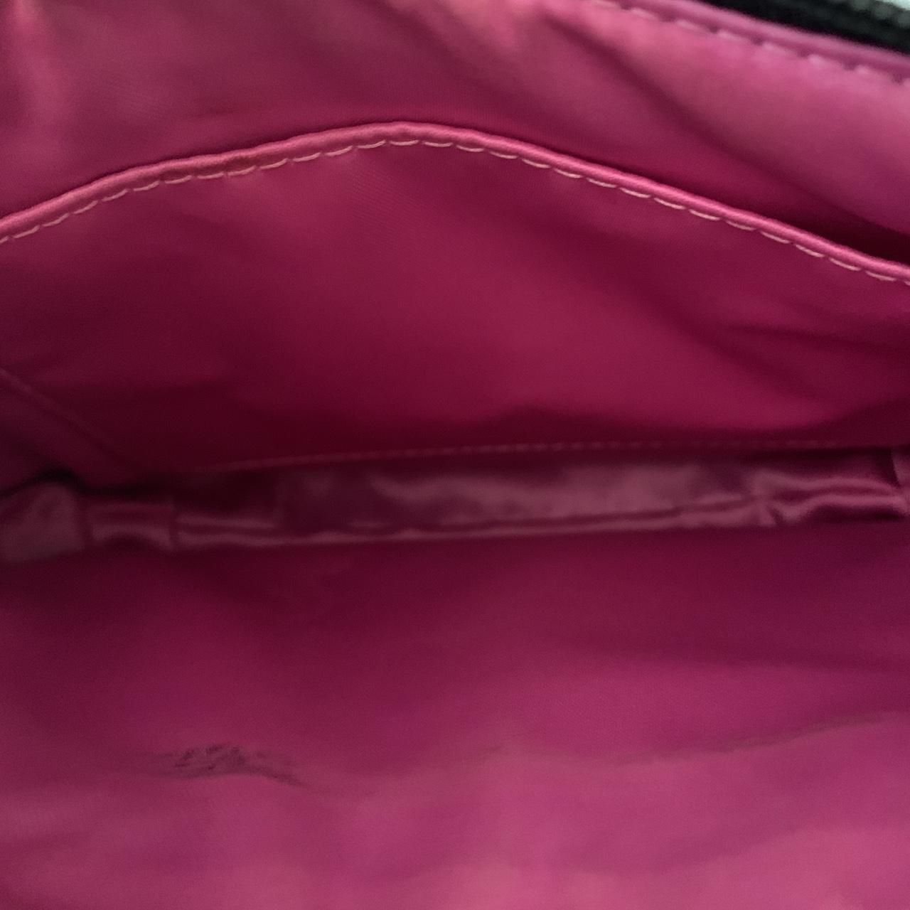 Black patent leather coach purse with rich fuchsia... - Depop