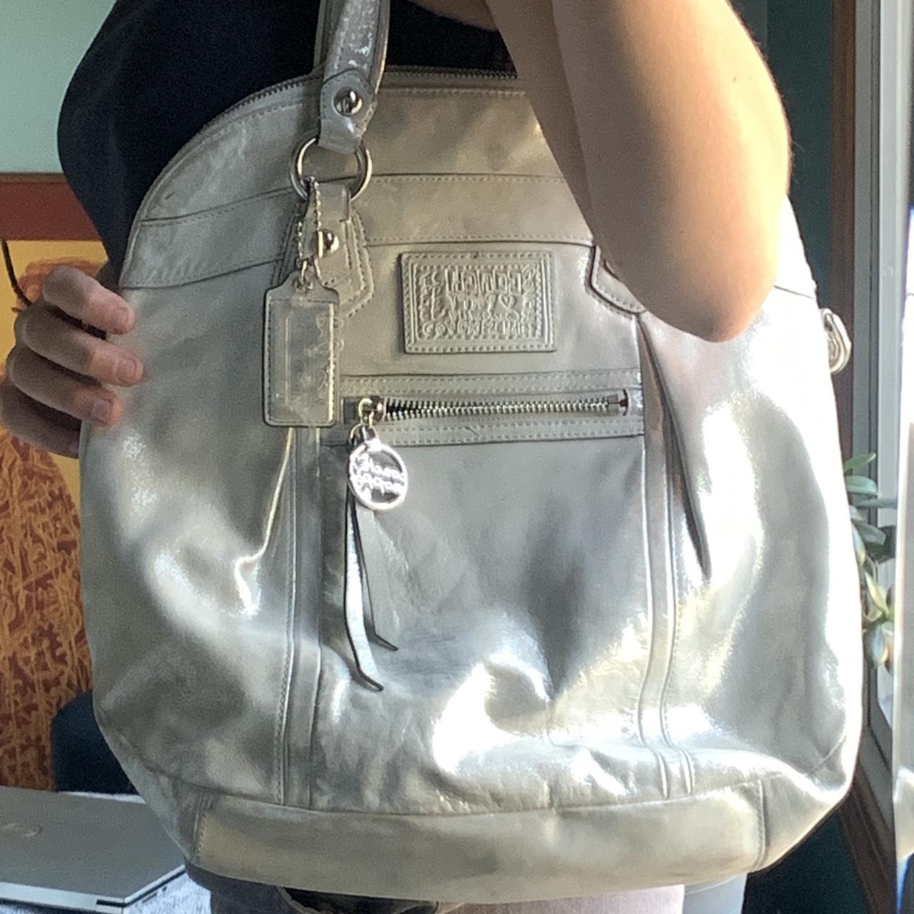 Large y2k tote coach purse with colorful lining.... | Depop