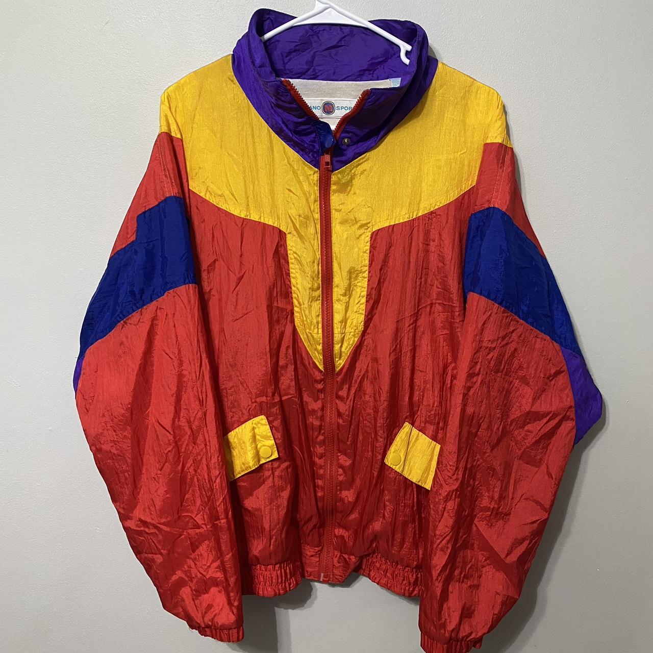 90s Colorful Windbreaker Jacket - great condition -... - Depop