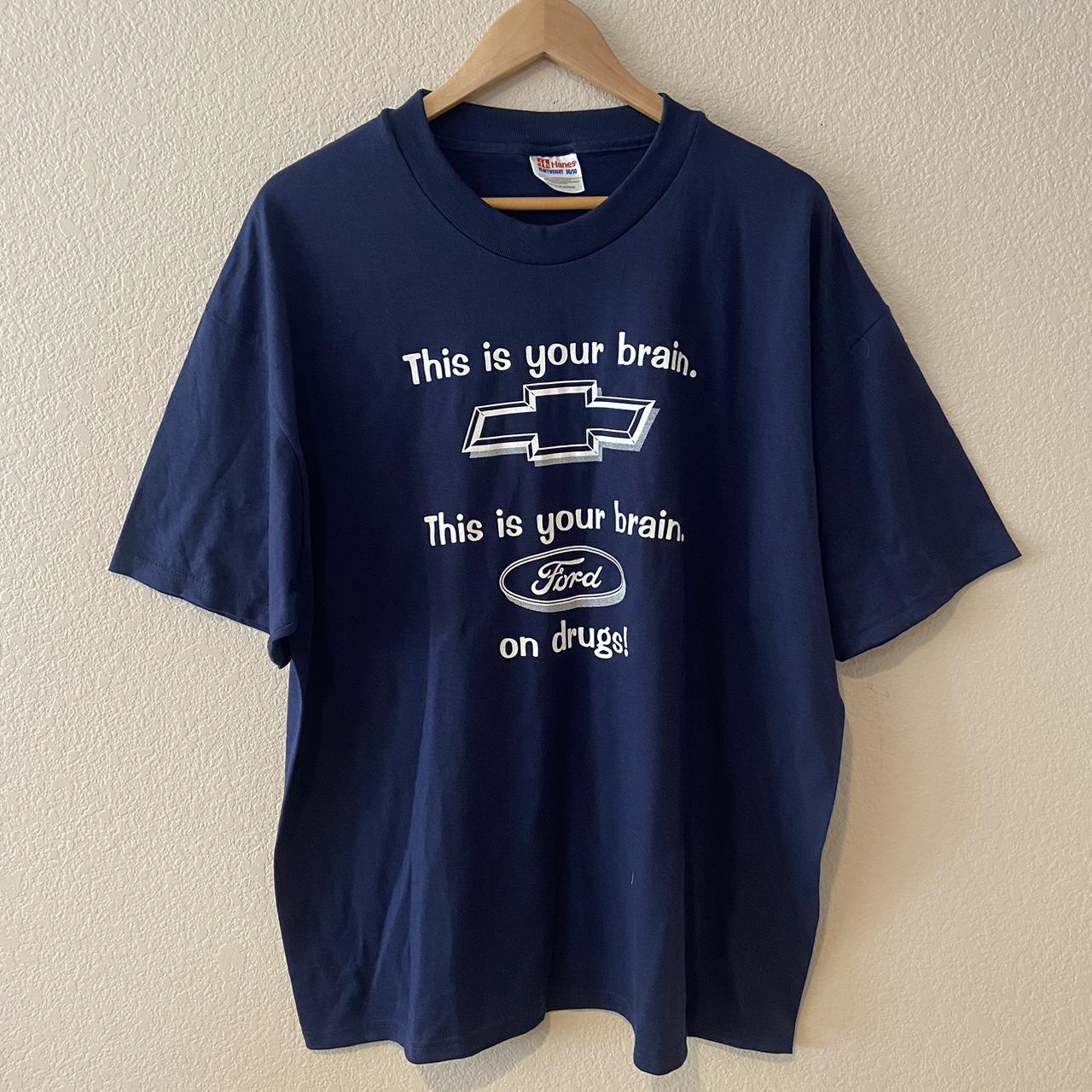 90s Funny Chevy/Ford Auto T-shirt - great condition... - Depop