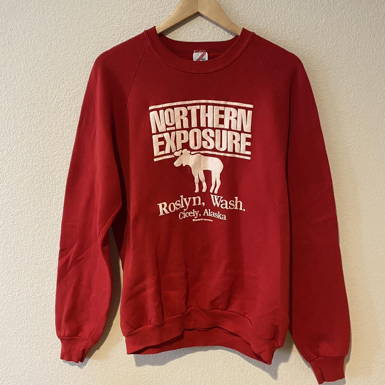90s Northern Exposure Alaska Moose Crewneck... - Depop