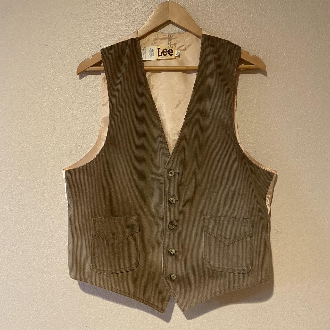 90s Corduroy Lee Suit Vest - great condition - size... - Depop