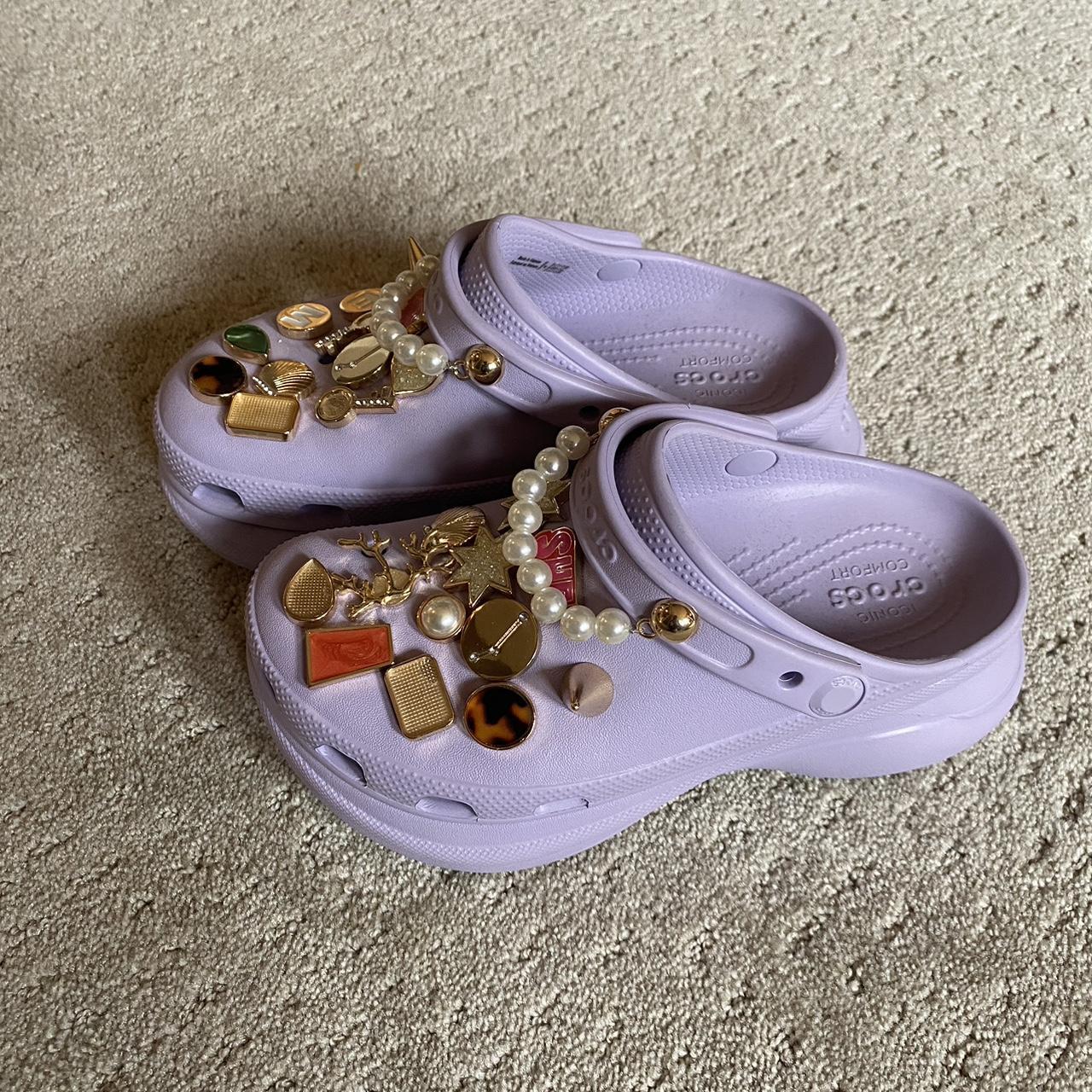 Purple Platform Crocs with Accessories - women’s... - Depop