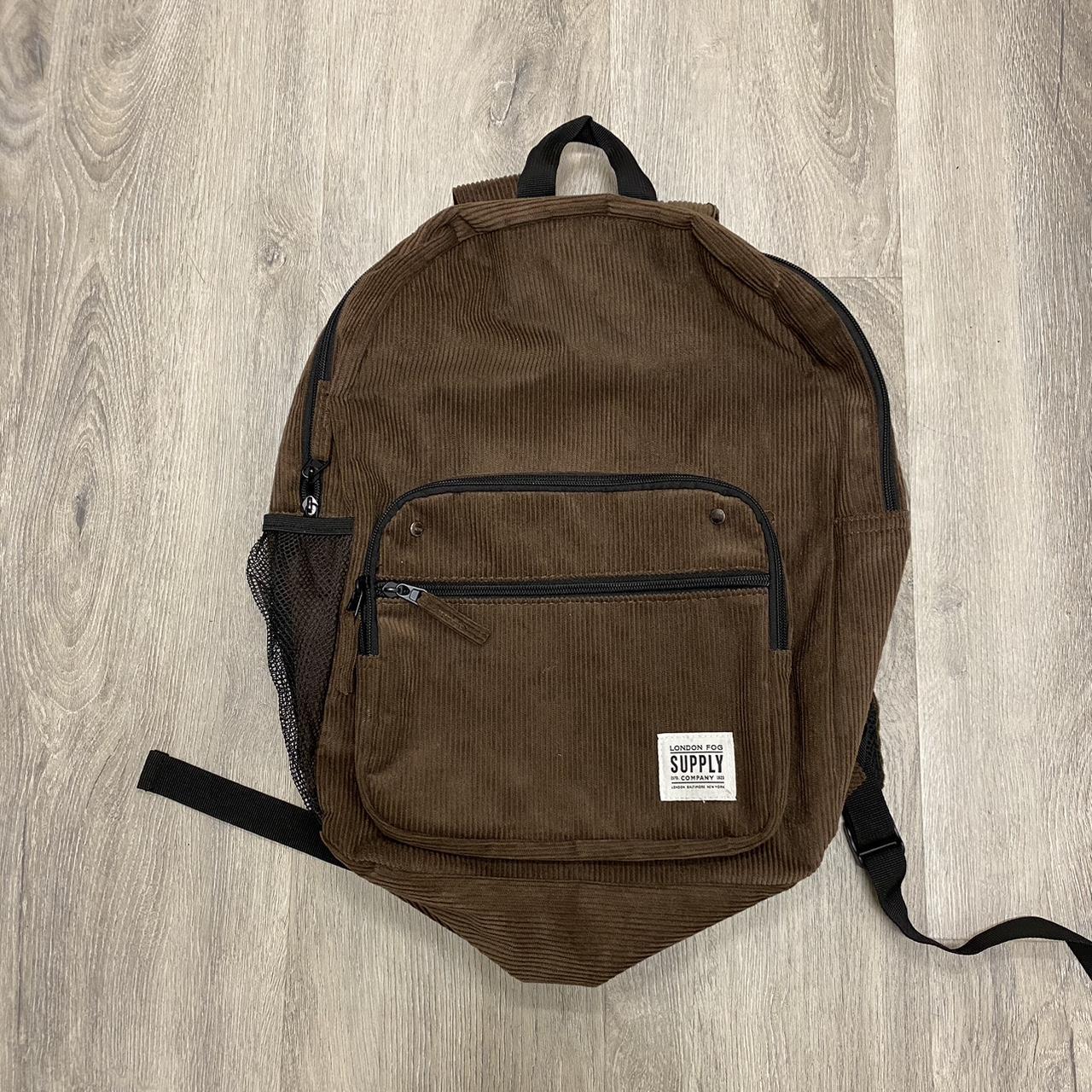 London Fog Corduroy Backpack - good condition -... - Depop