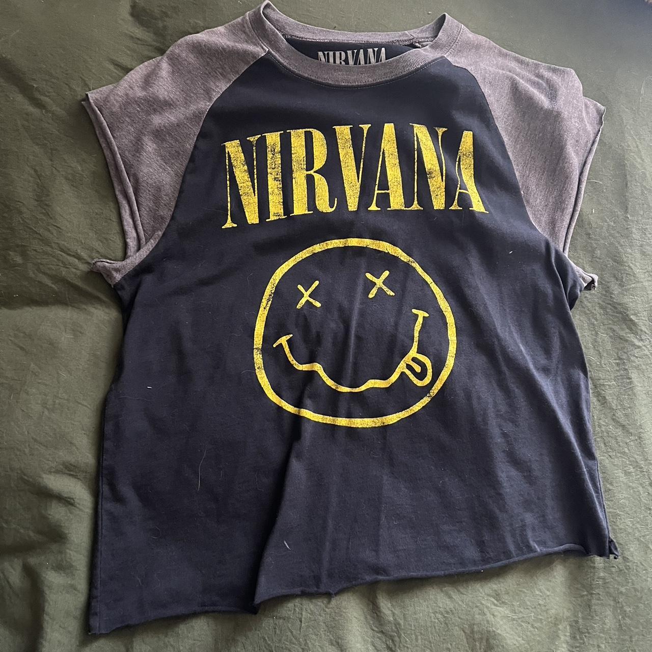 Nirvana band crop tee - Depop