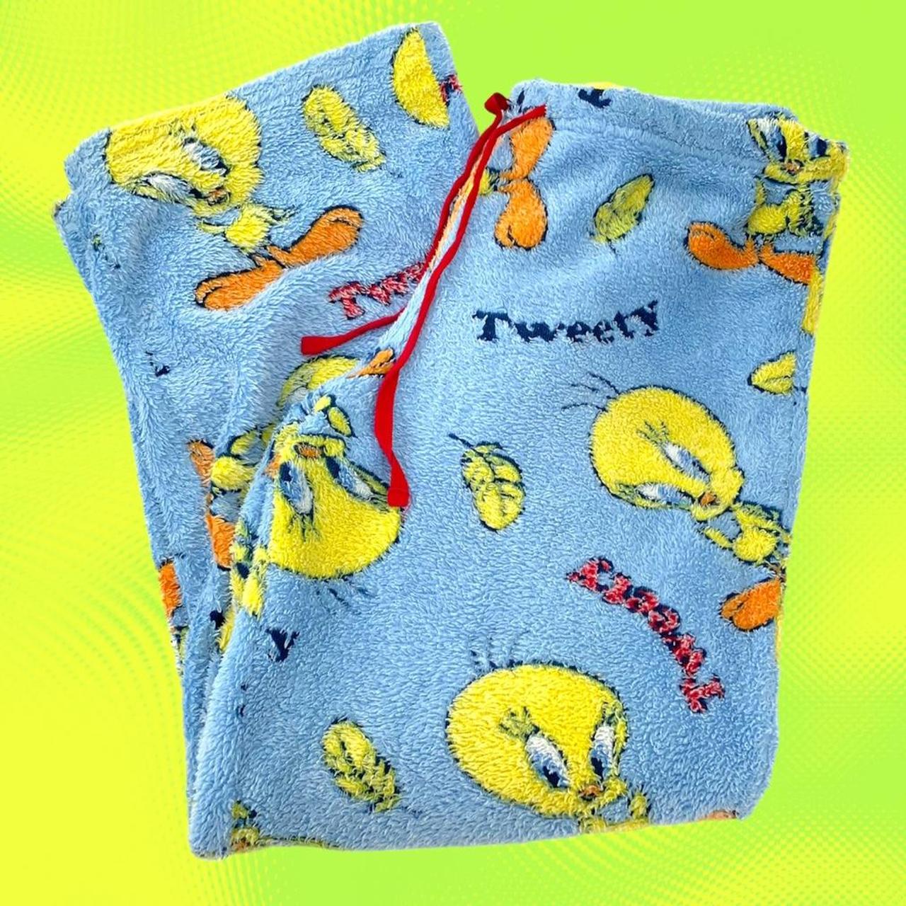 Looney Tunes Women's Blue and Yellow Pajamas | Depop