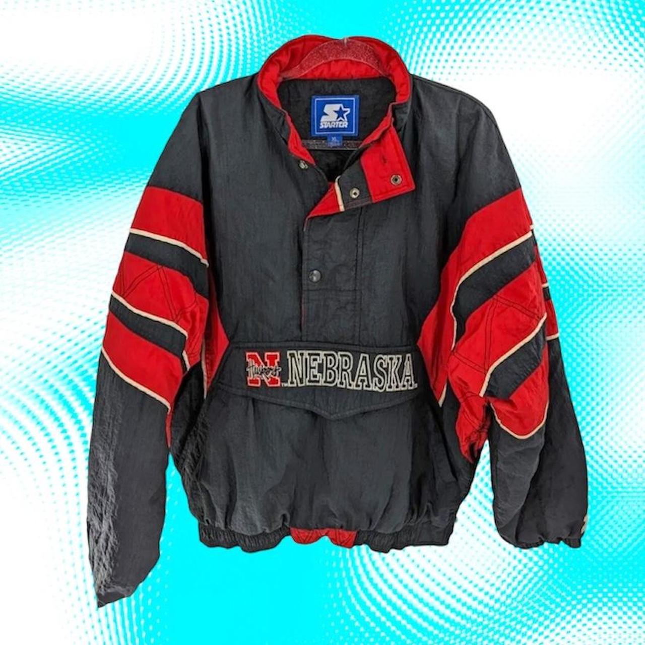 Vtg 90s Nebraska Huskers Starter Pullover XL 1/2 Zip... - Depop