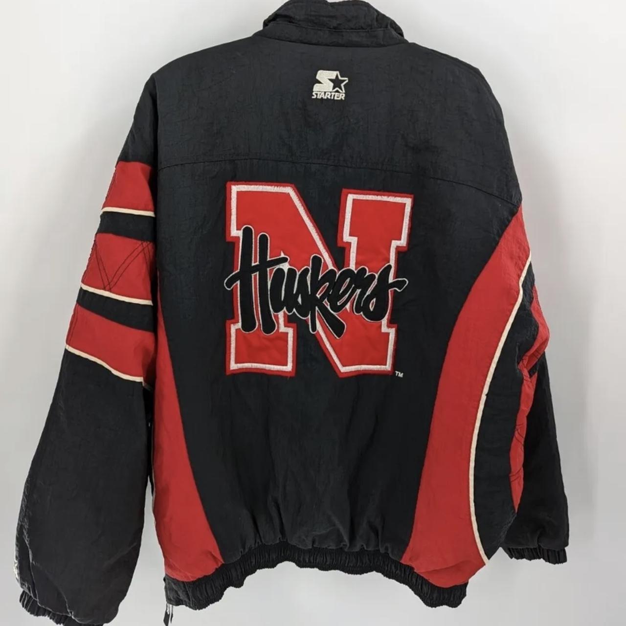 Vtg 90s Nebraska Huskers Starter Pullover XL 1/2 Zip... - Depop