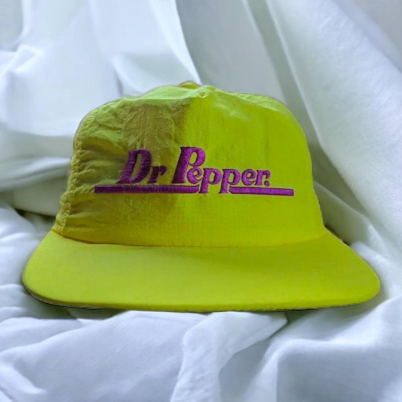 Vintage Dr Pepper Hat Yellow Soda Pop Spellout... - Depop