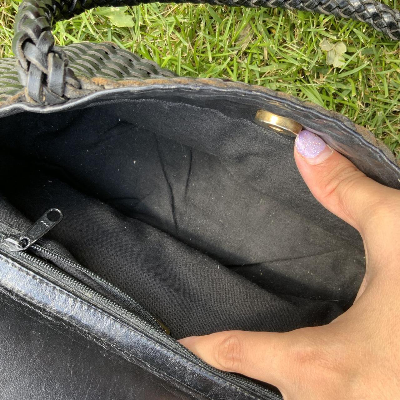 CEM black Leather Woven Purse Mermaid Core Shoulder... - Depop