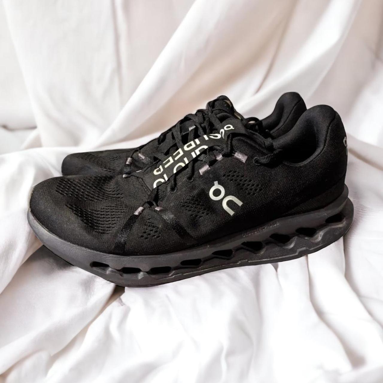 On Mens Swiss Engineering Cloudsurfer Black Running... - Depop