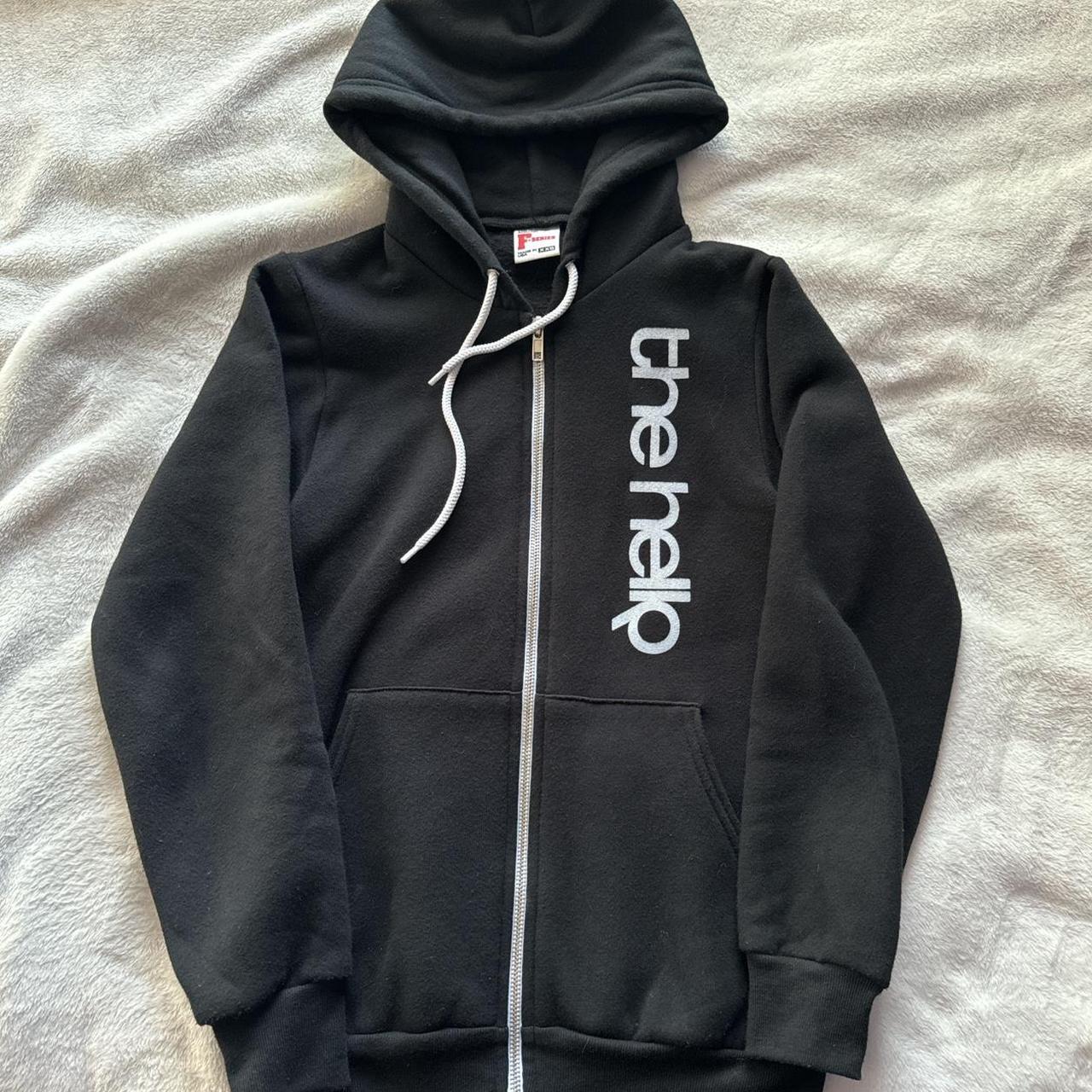 the hellp merch zip up the hellp zip up hoodie.... - Depop