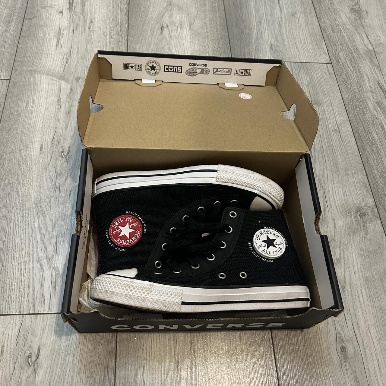 Worn once like new || rare converse patch removable... - Depop