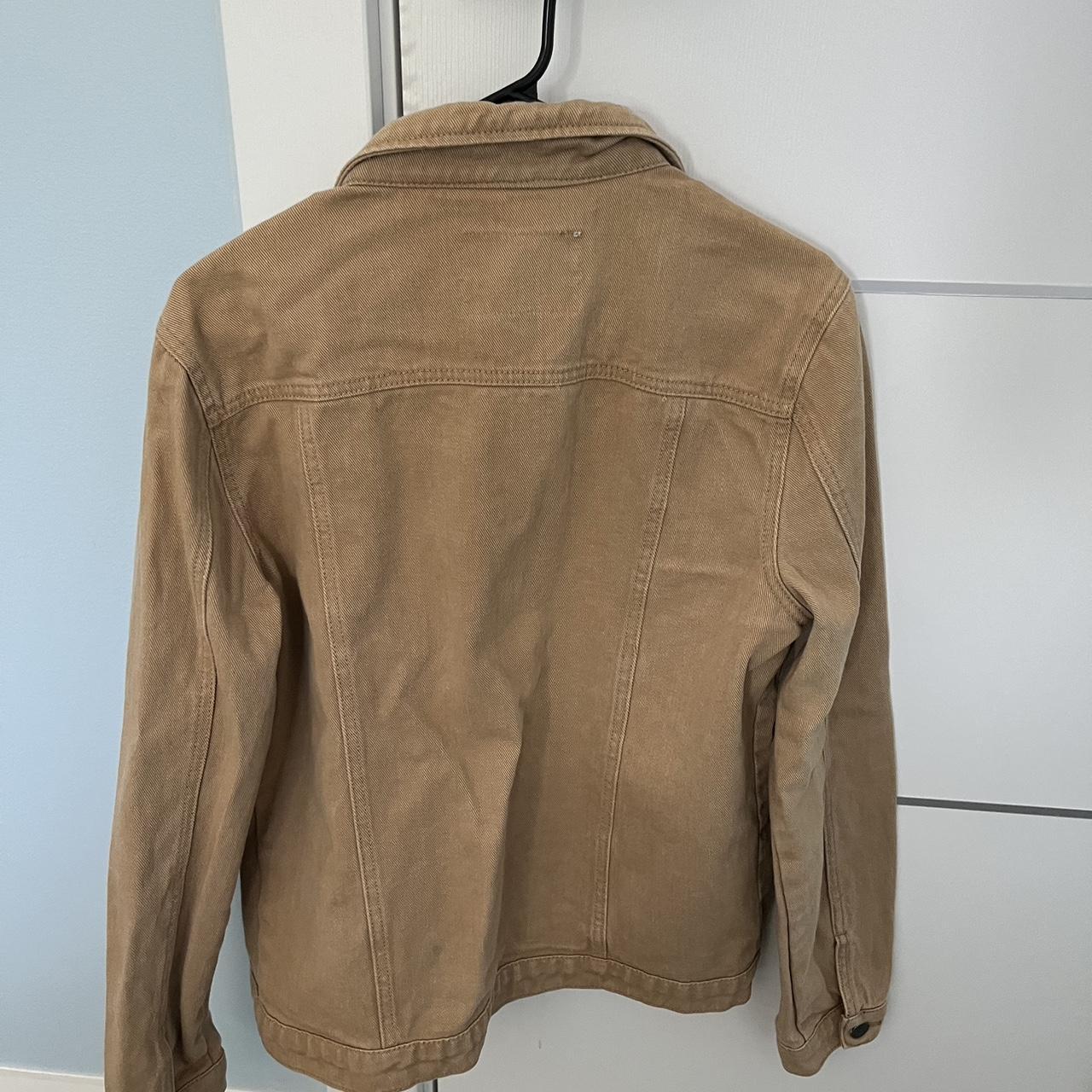 Tan Denim Jacket Men’s medium #denimjacket #denim - Depop