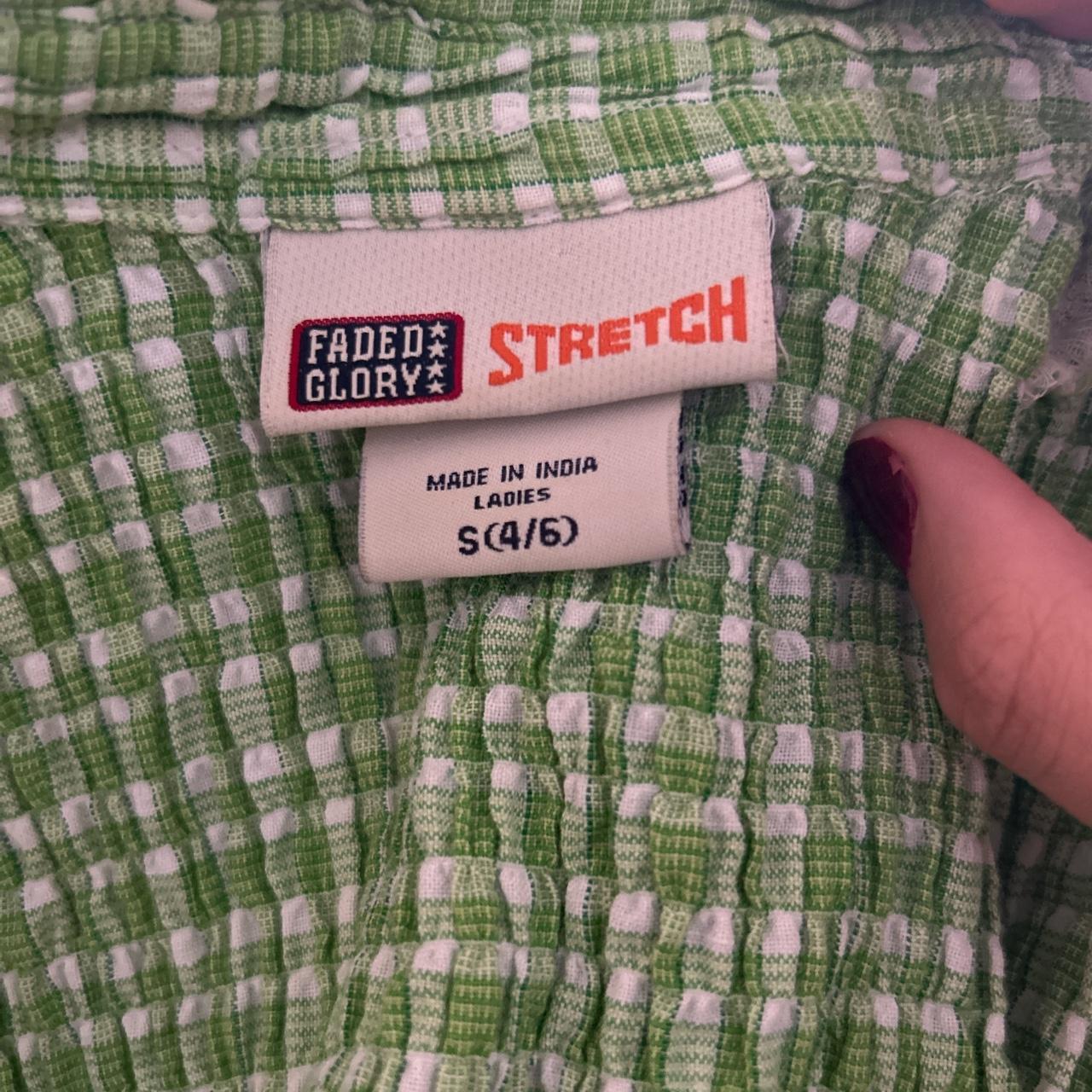 Free shipping - faded glory ruched gingham button up... - Depop